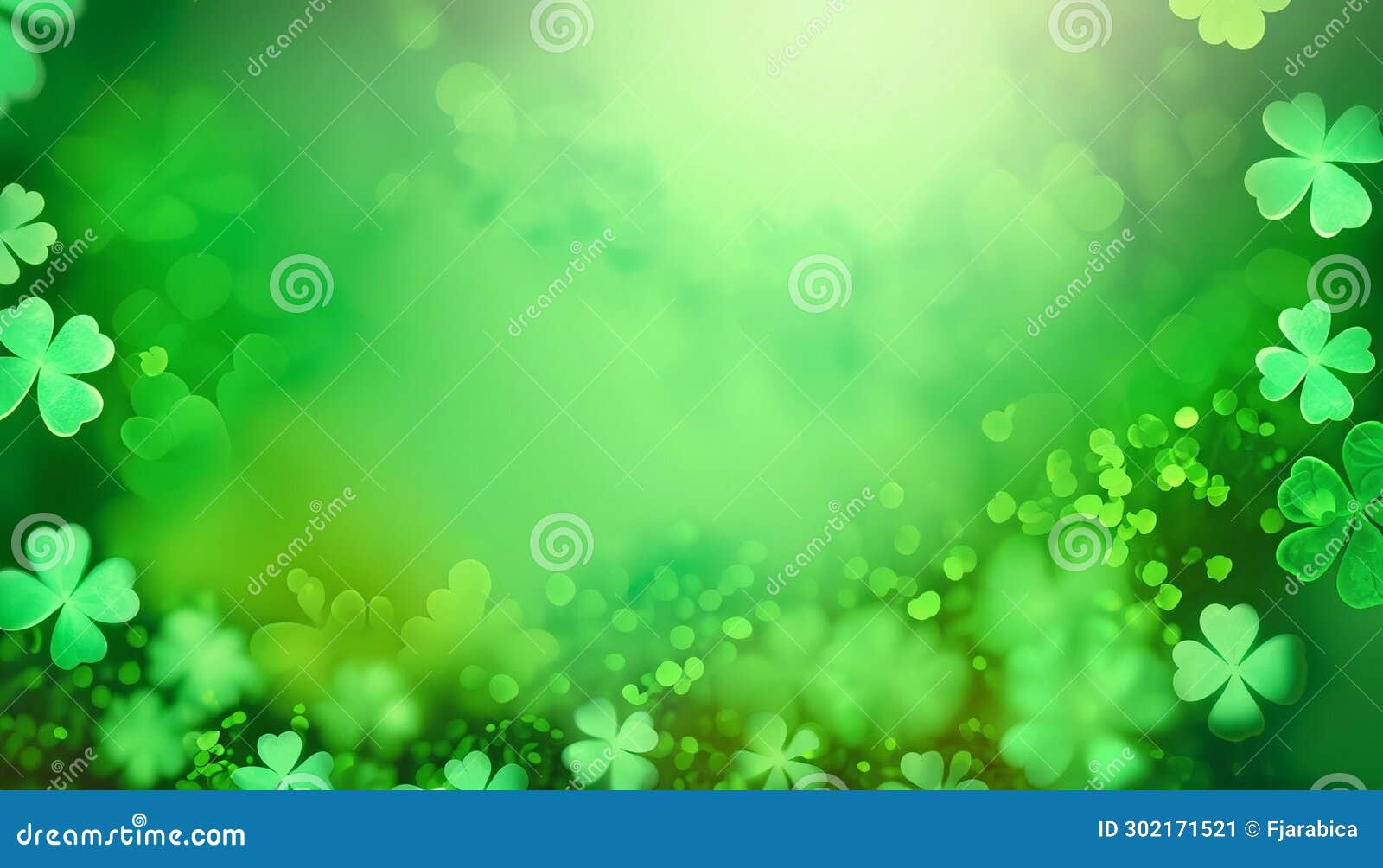Green Abstract Background with Four-leaf Clover Suitable for Background ...