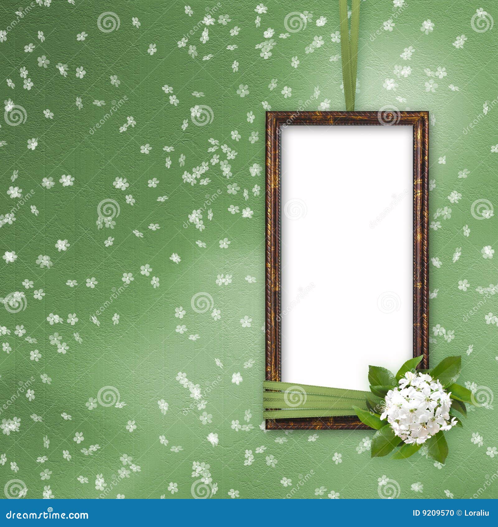 Green Abstract Background with Frame Stock Illustration - Illustration ...