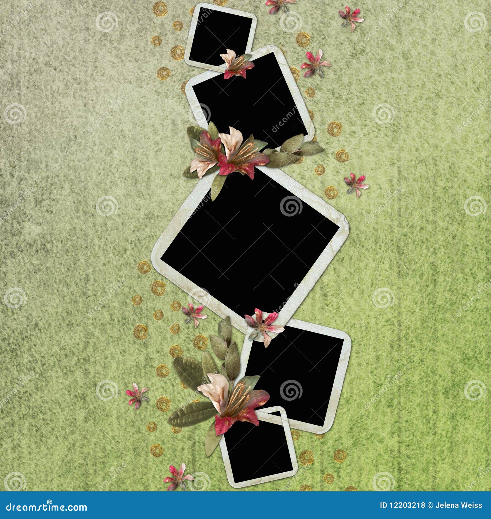 Green Abstract Background with Frames Stock Illustration - Illustration ...