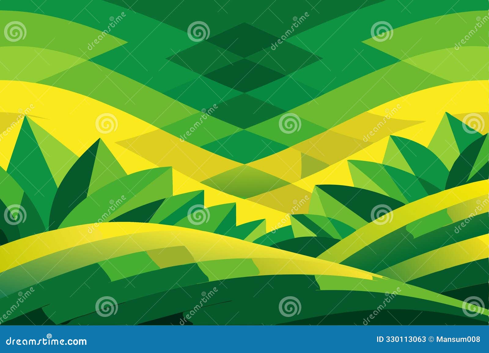 Green Abstract Background with Geometric Shape, Illustration Stock ...