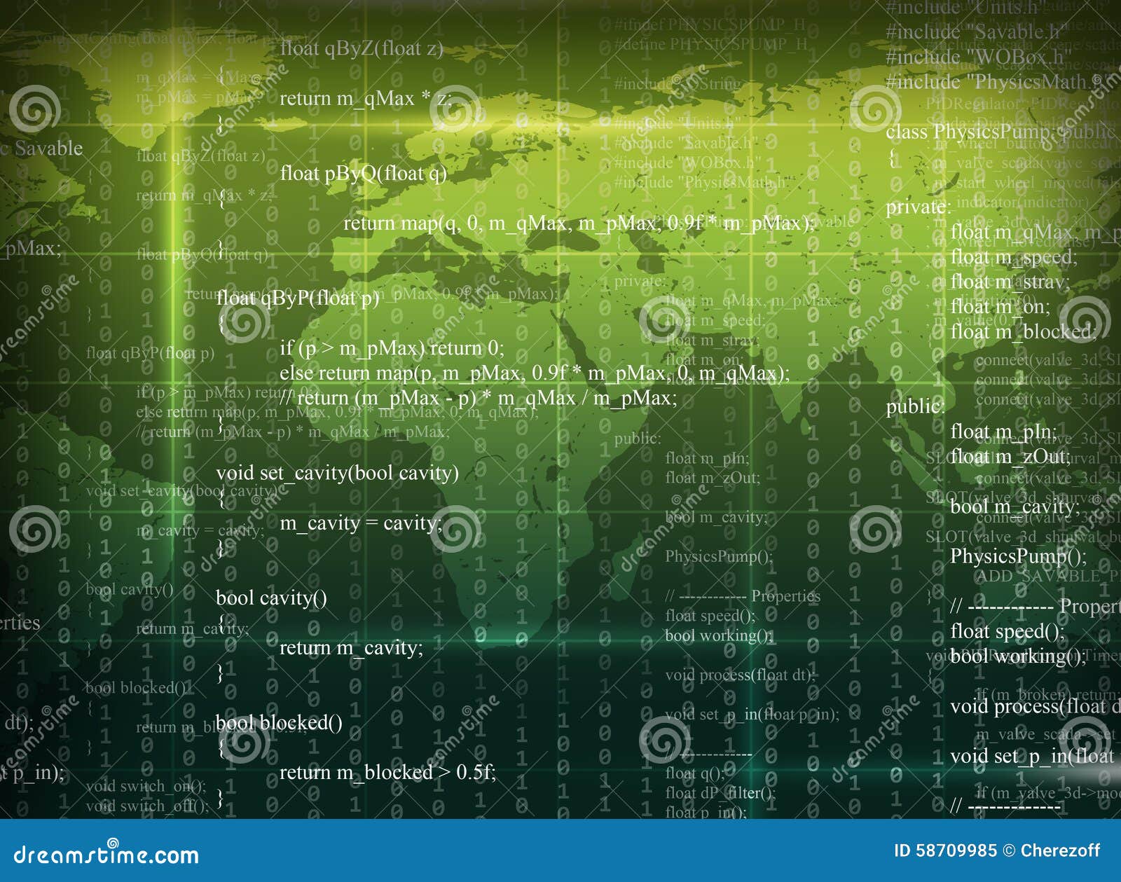 Green Abstract Background with Numbers Stock Illustration ...