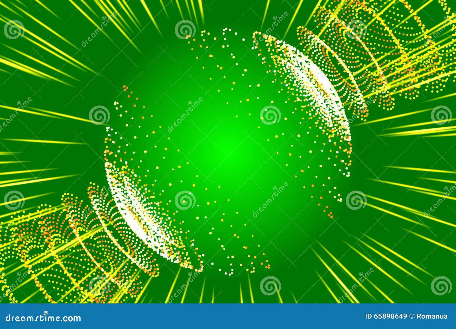 Green Abstract Background, Ray and Particle Stock Illustration ...