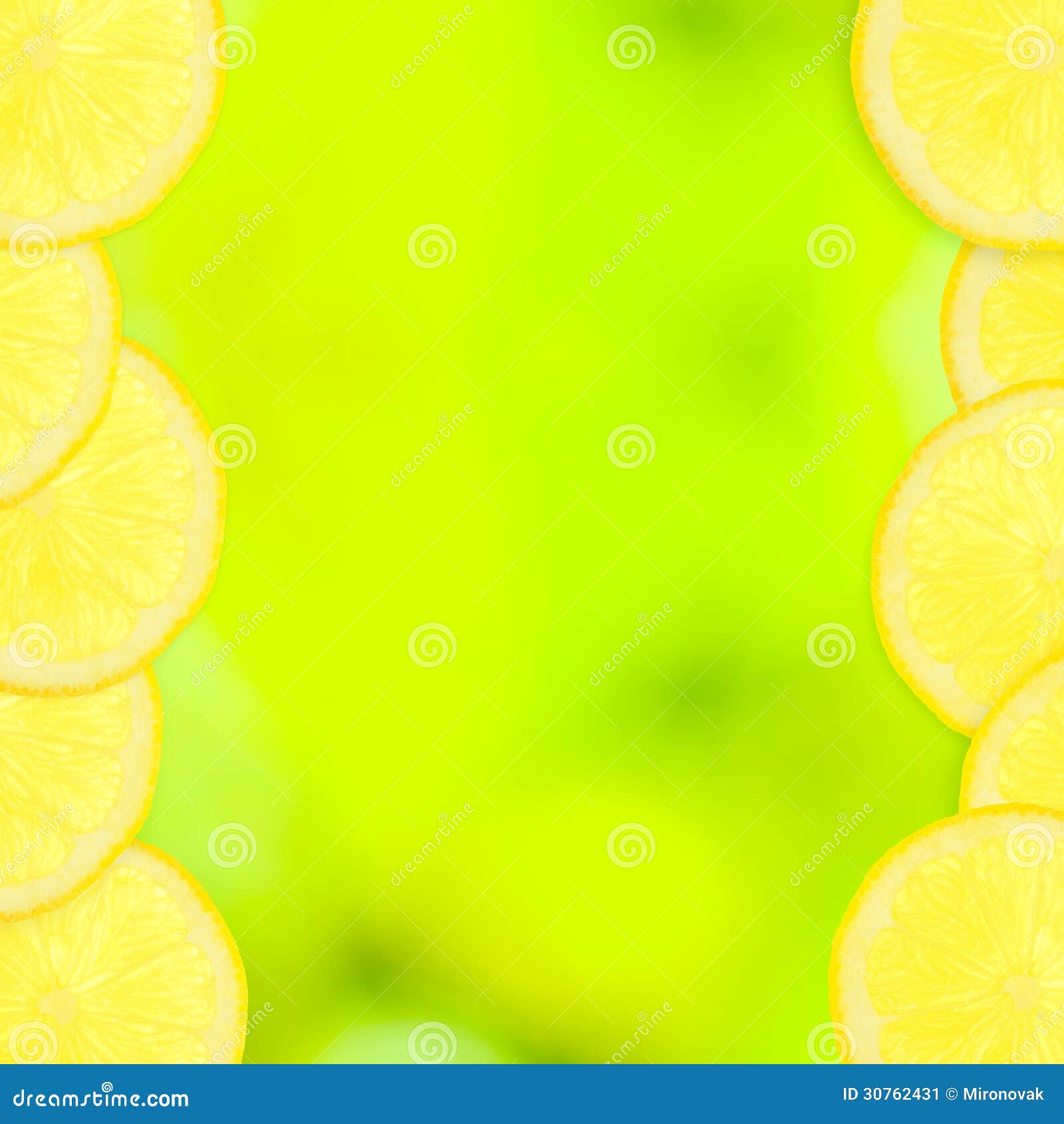 Green Abstract Background with Slices of Lemon Stock Image - Image of ...