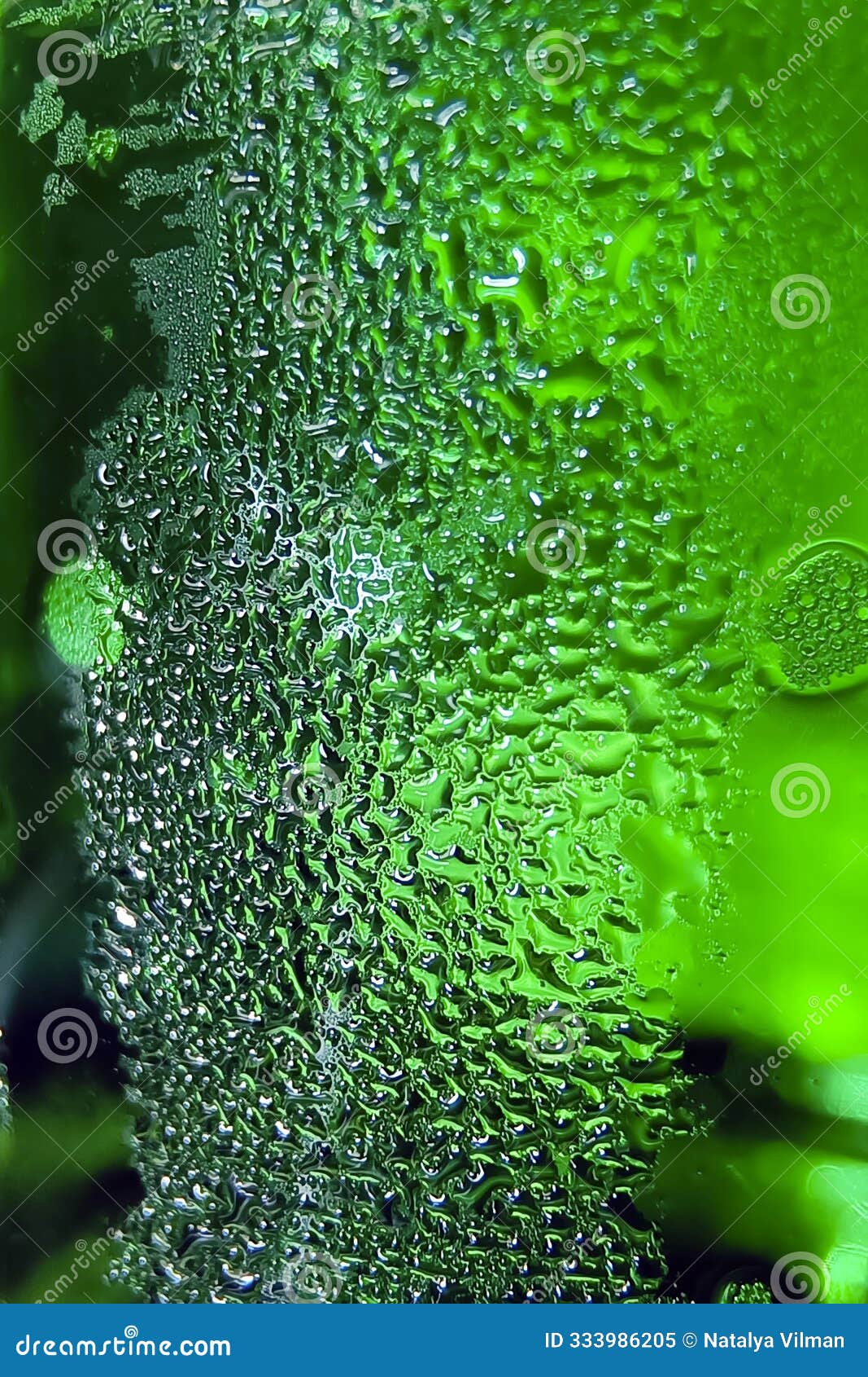 Green Abstract Background Texture of Water Drops. Vertical Photo Stock ...