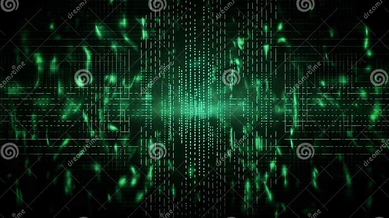 Green Abstract Binary Code Elements on a Dark Screen Generative AI ...