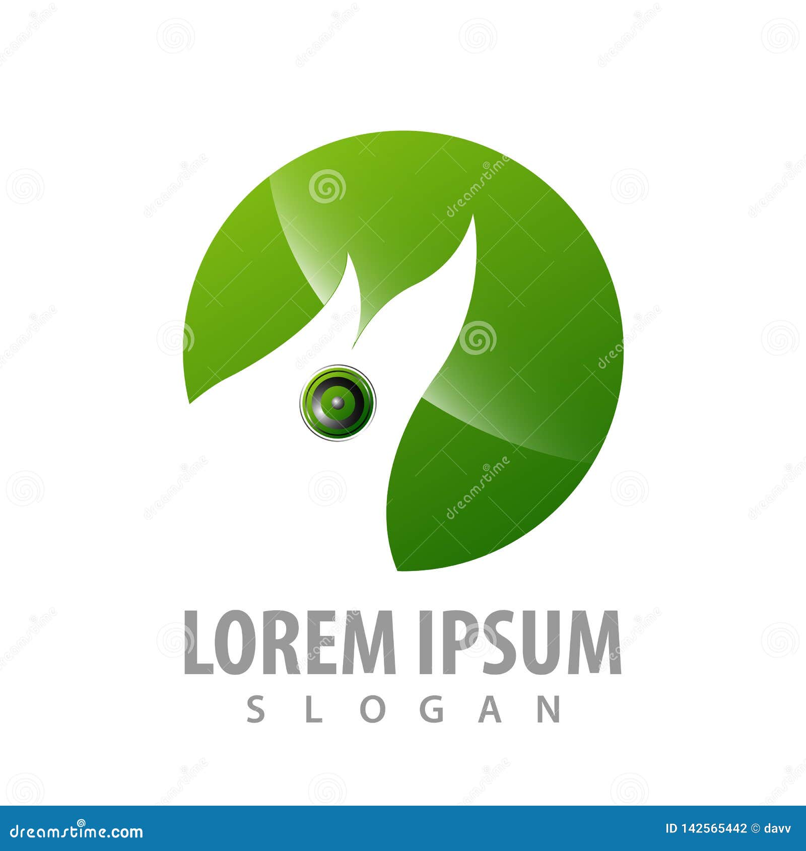 Green Abstract Circular Technology Concept Design. Symbol Graphic ...