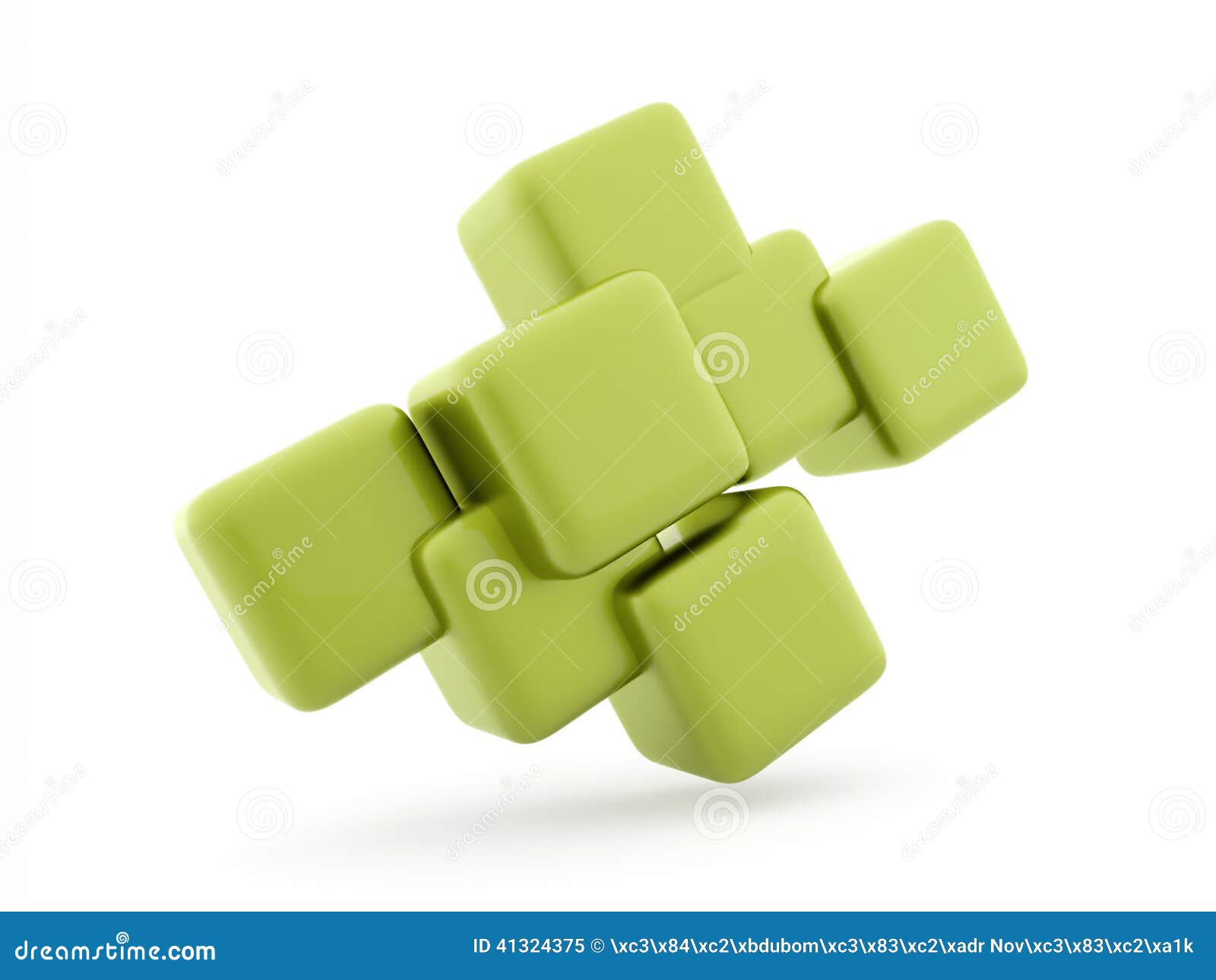 Green Abstract Cubes Isolated Stock Illustration - Illustration of ...