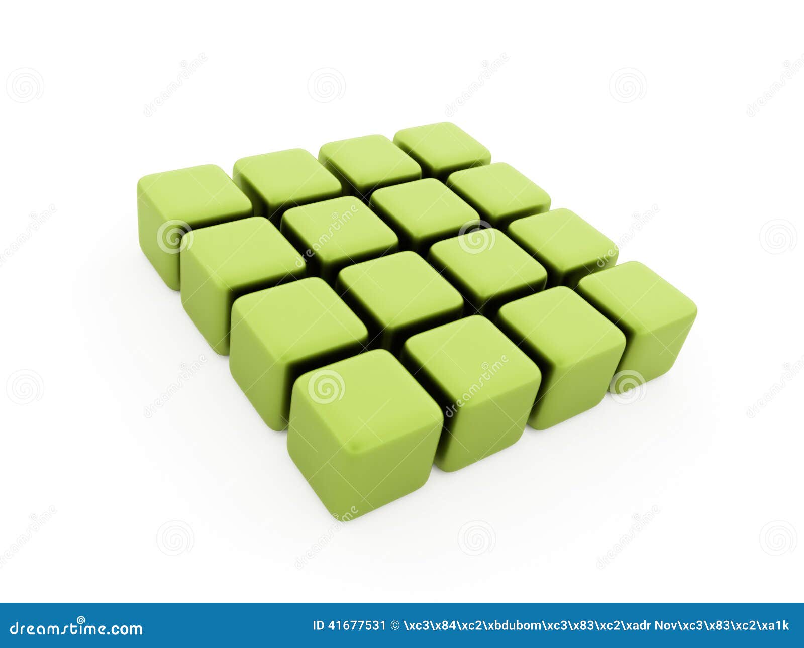 Green Abstract Cubes Isolated Stock Illustration - Illustration of ...