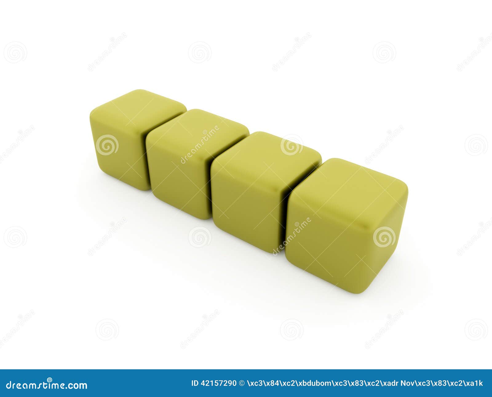 Green Abstract Cubes Isolated on White Stock Illustration ...