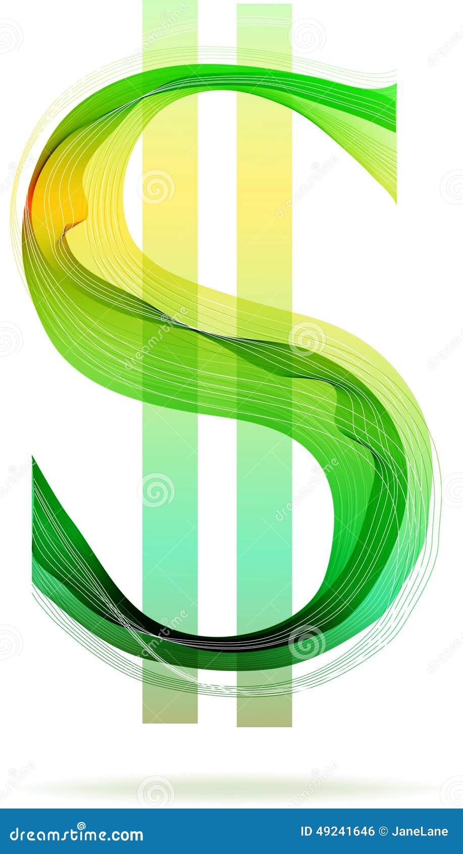 Green abstract Dollar sign stock vector. Illustration of green - 49241646