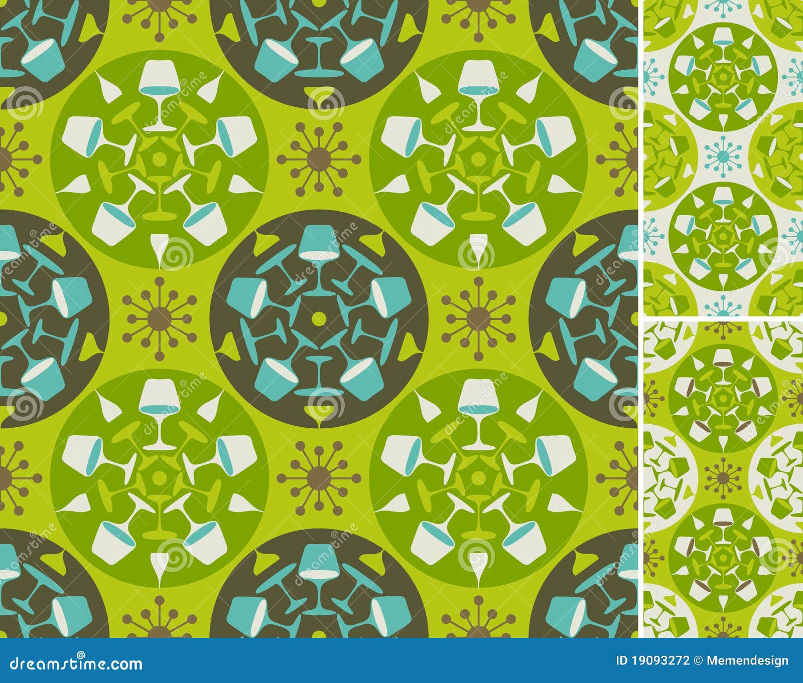 Green Abstract Furniture Pattern Stock Vector - Illustration of century ...