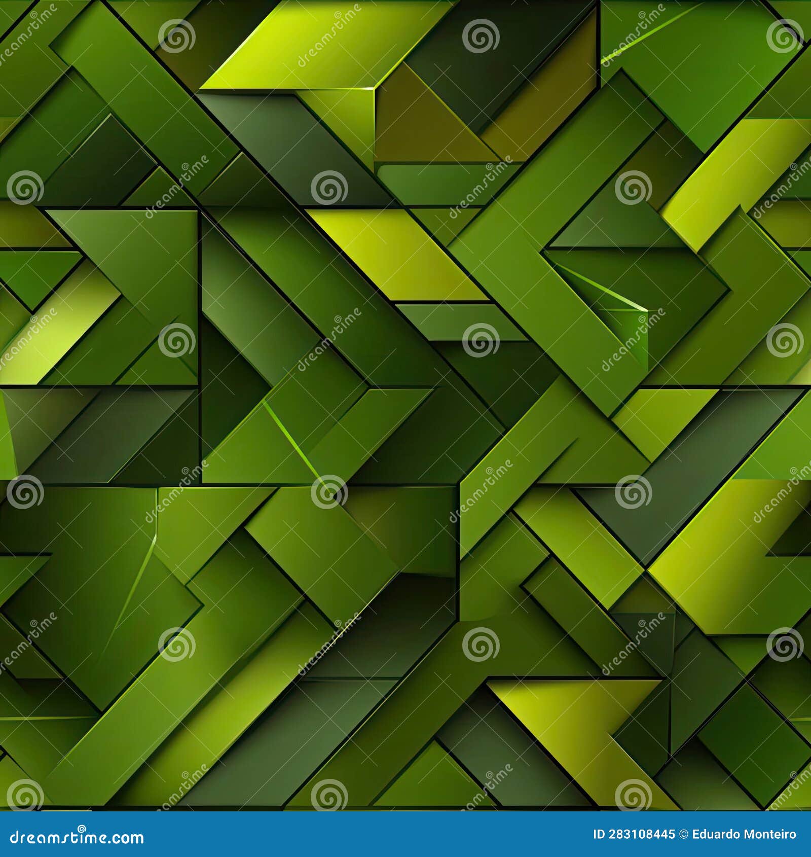 Green Abstract Geometric Pattern with Dramatic Use of Shadows and ...