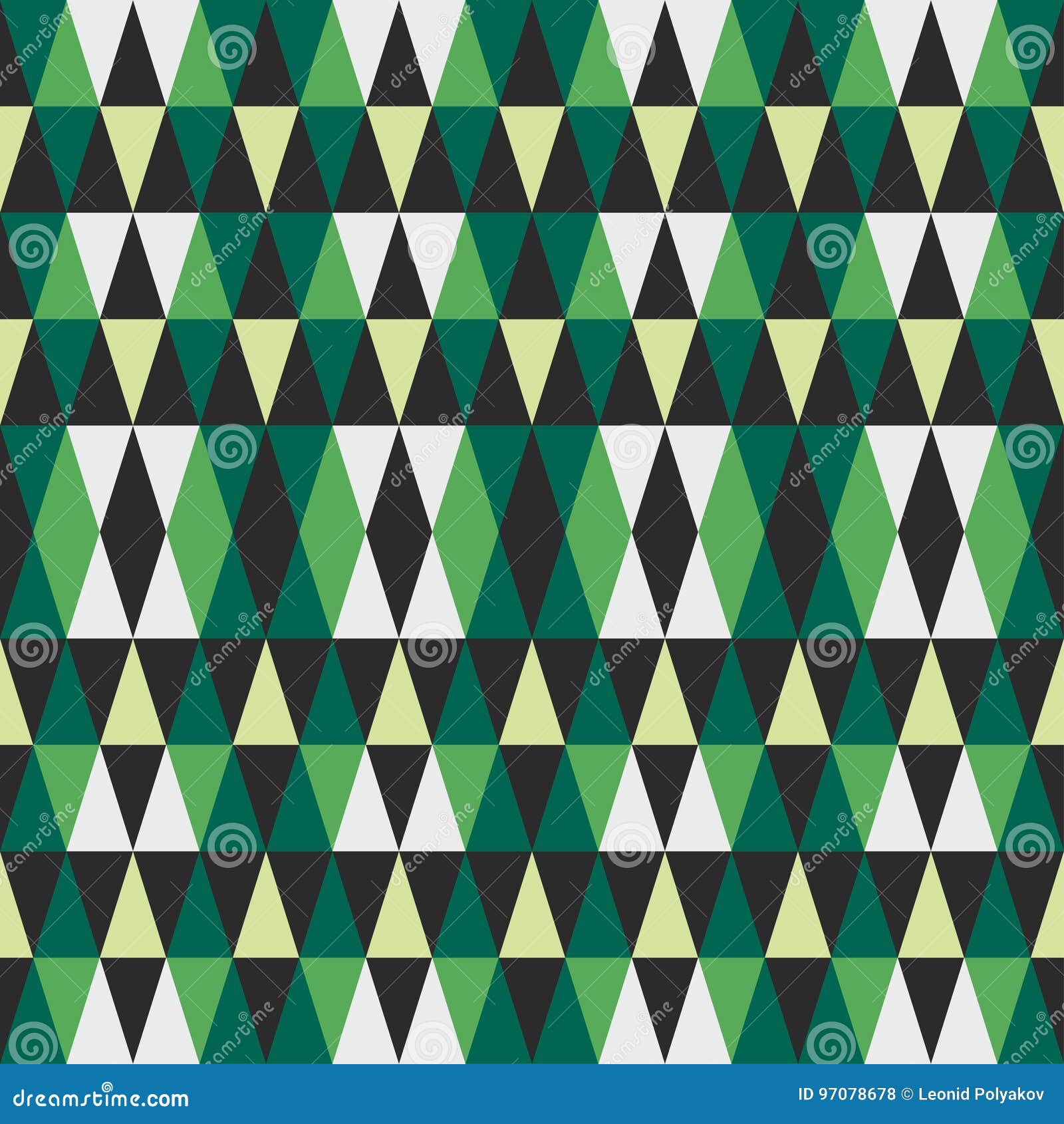 Green Abstract Geometric Seamless Pattern of Triangles Stock Vector ...