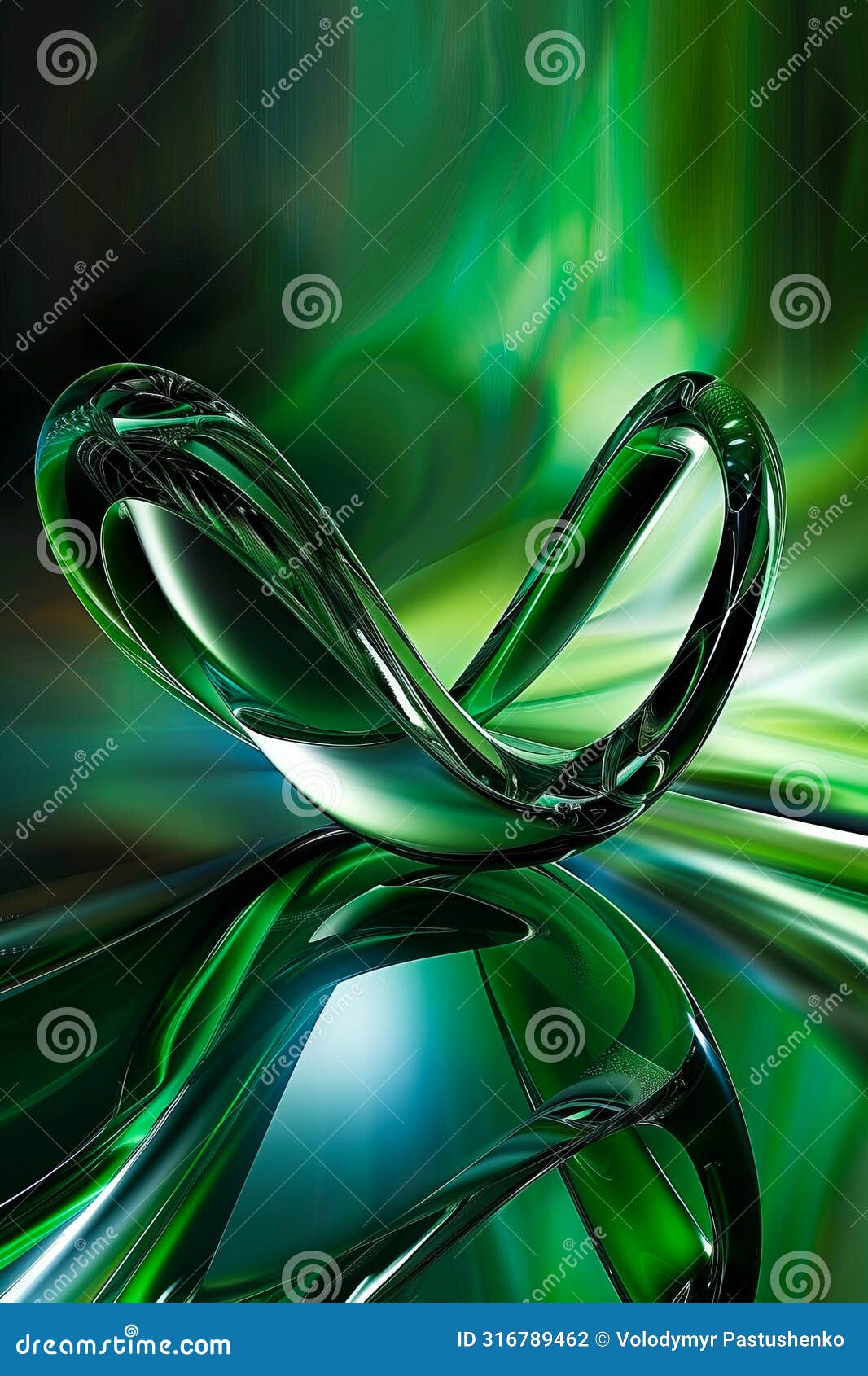 A Green Abstract Image of a Curved Shape Stock Photo - Image of shape ...