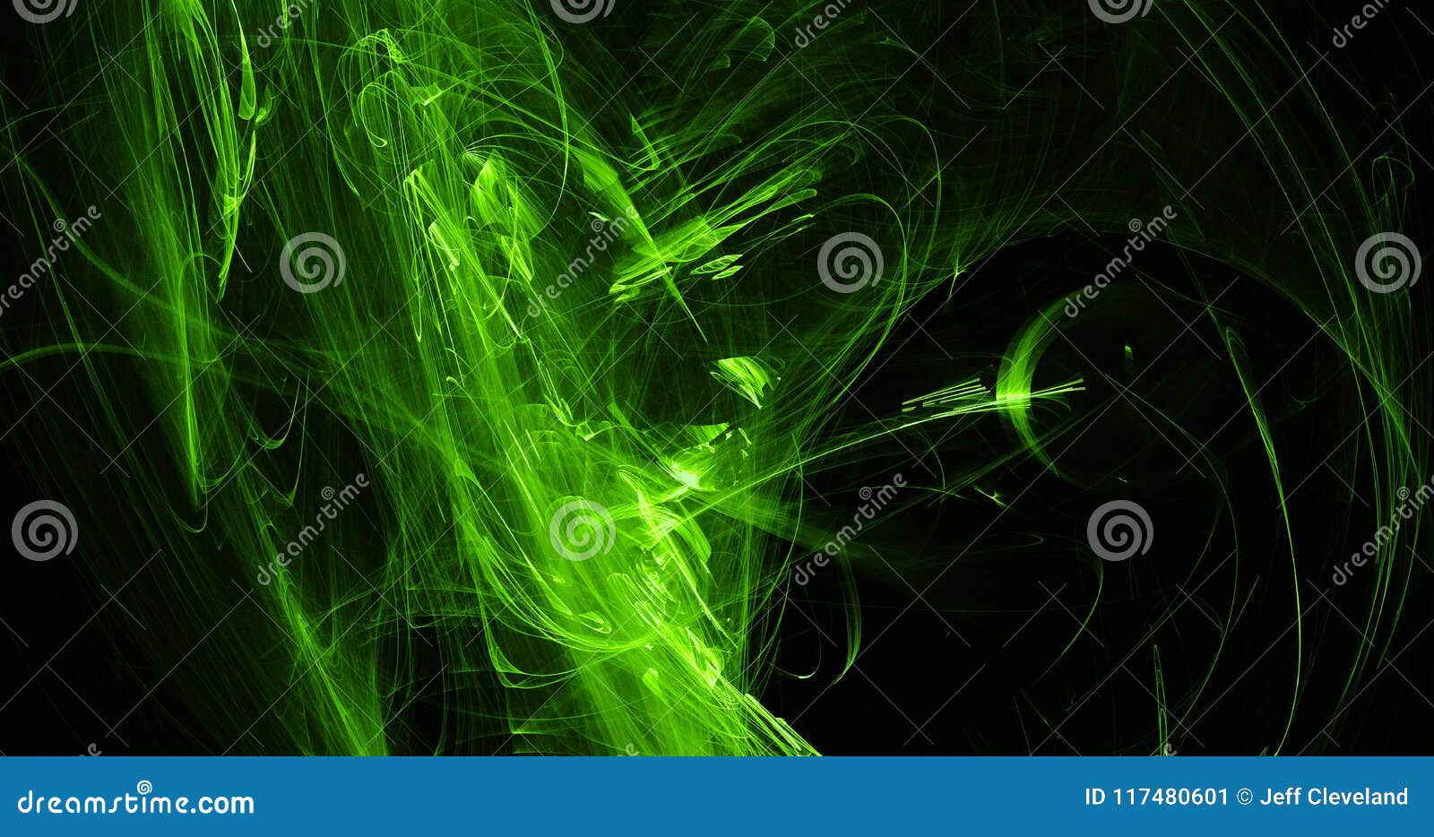 Green Abstract Lines Curves Particles Background Stock Illustration ...