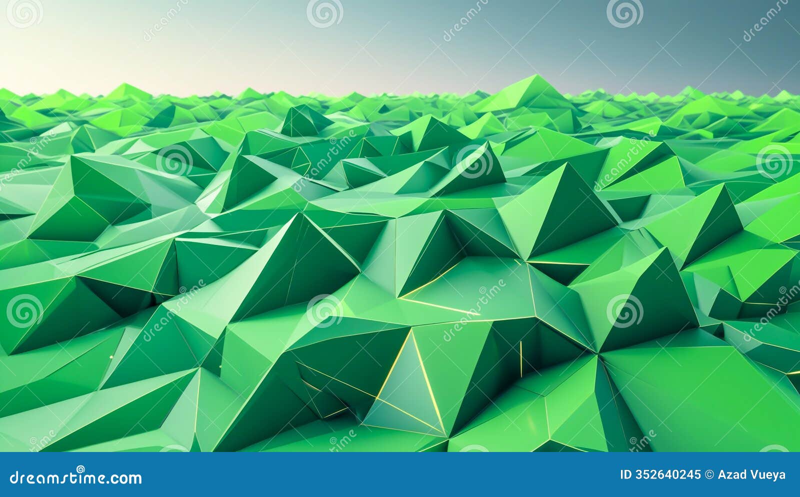 Green Abstract Low-poly Triangle Field, a Mesmerizing Polygonal ...