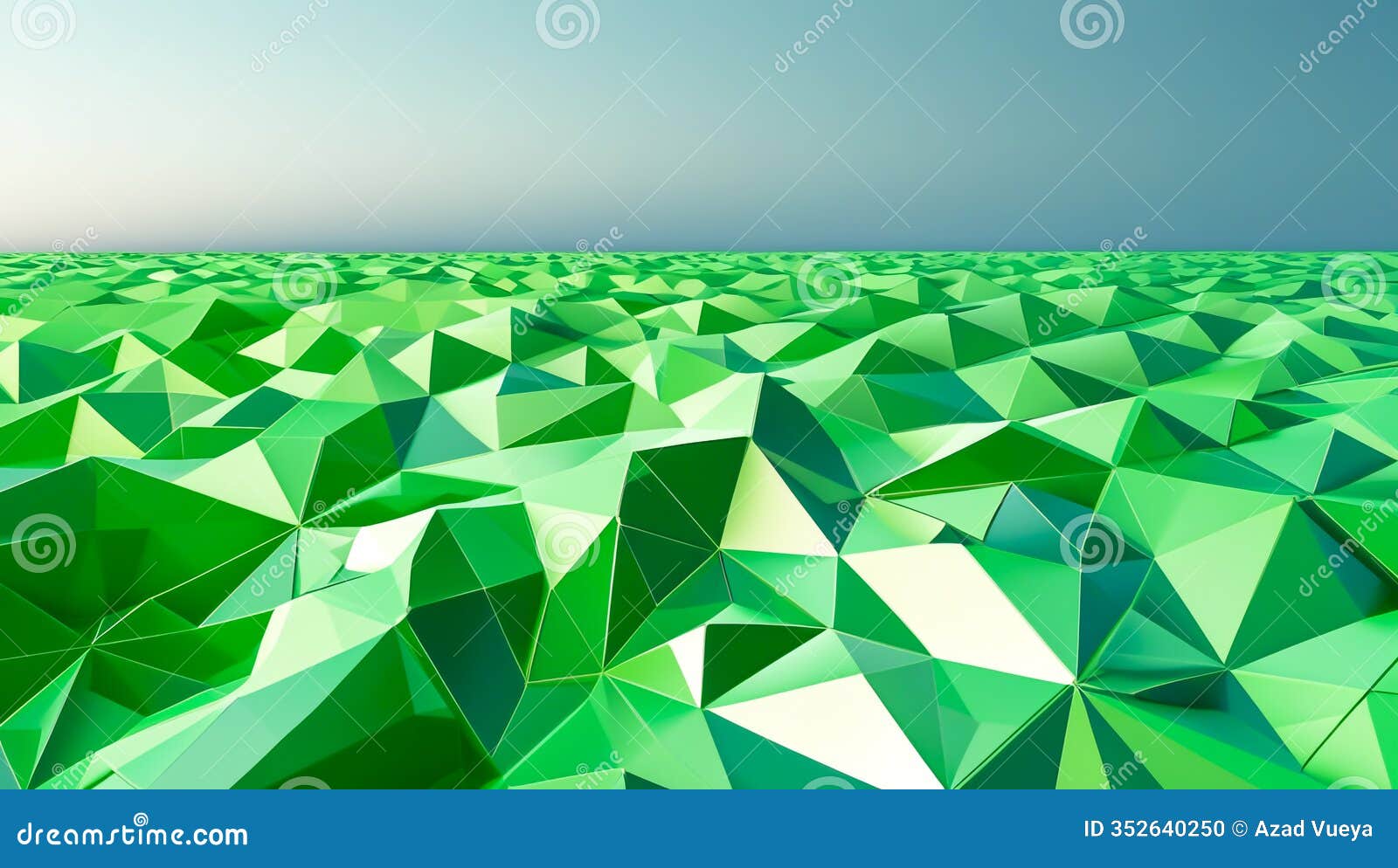 Green Abstract Low-poly Triangle Field, a Mesmerizing Polygonal ...