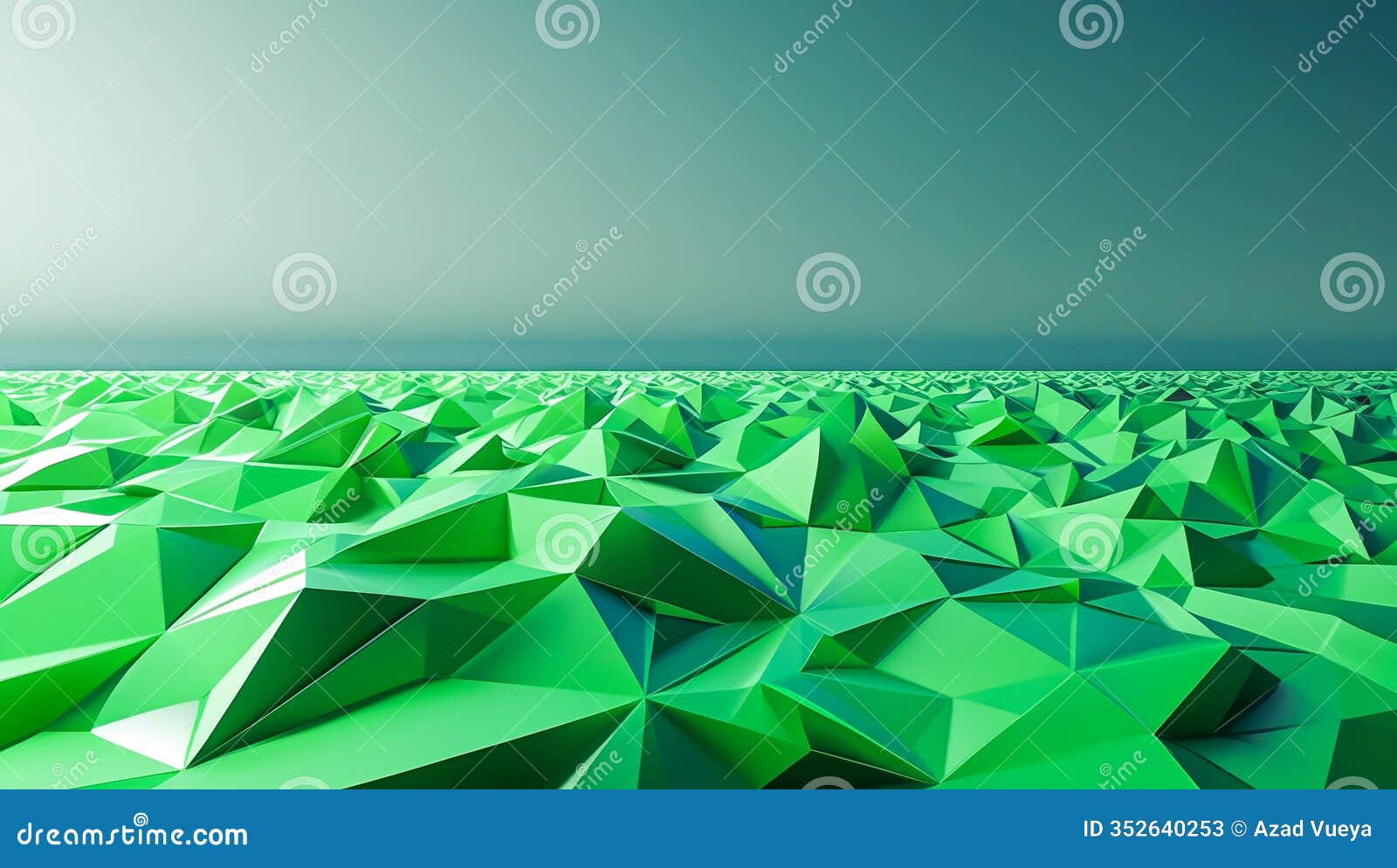 Green Abstract Low-poly Triangle Field, a Mesmerizing Polygonal ...