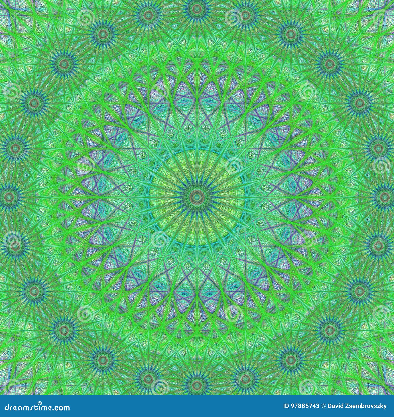 Green Abstract Mandala Structure Design Background Stock Vector ...