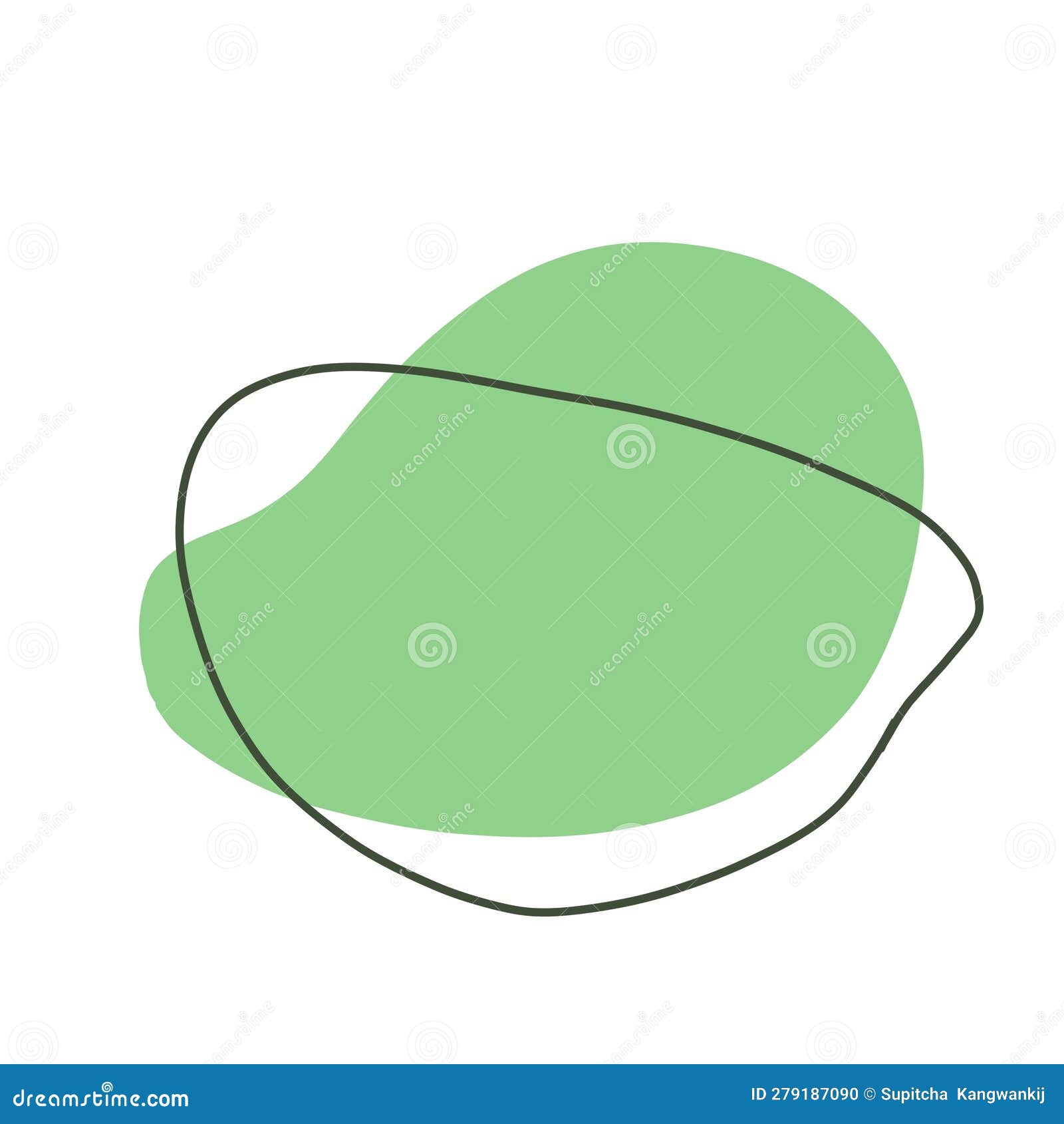 Green Abstract Organic Blob Doodle Stock Illustration - Illustration of ...