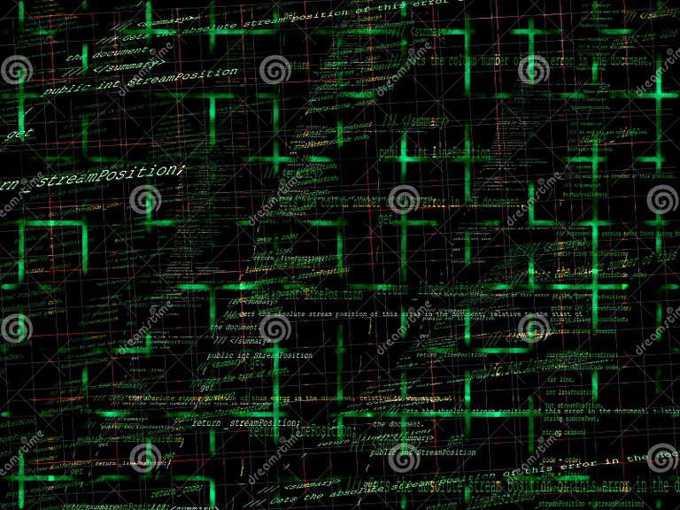Green Abstract Programming Code Background Stock Illustration - Illustration of machine, program ...