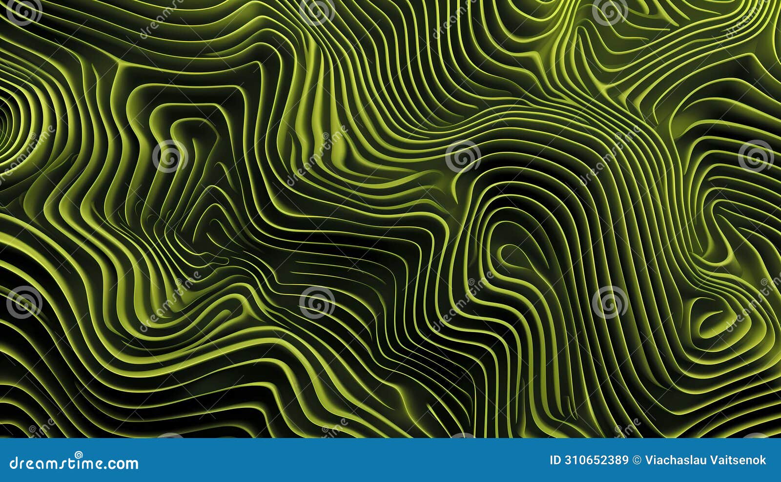 Green Abstract Realistic 3d Topography Relief Textured with Wavy Layers ...
