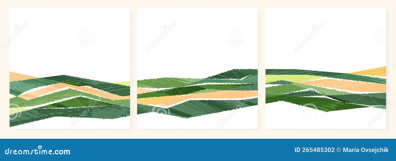 Green Collage Abstract Agri Field Background Vector Illustration ...