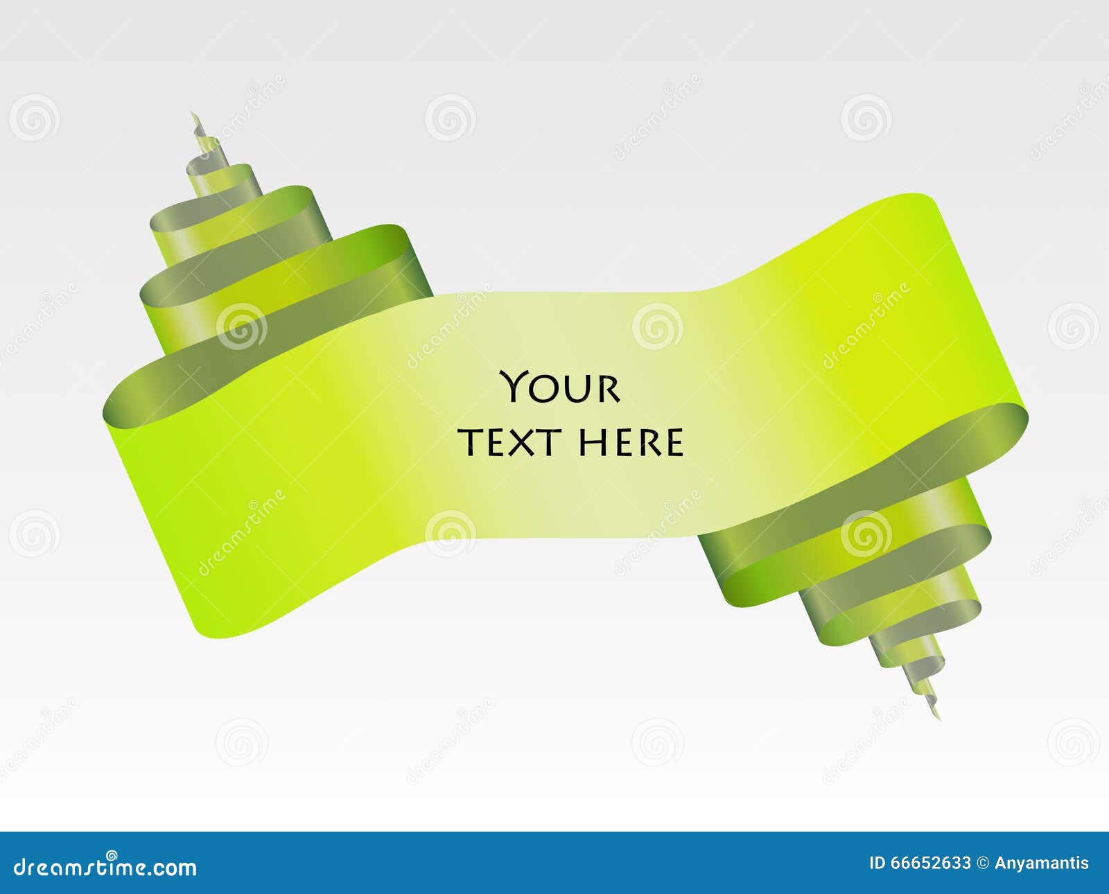 Green Abstract Scroll Paper Design Stock Vector - Illustration of blank ...