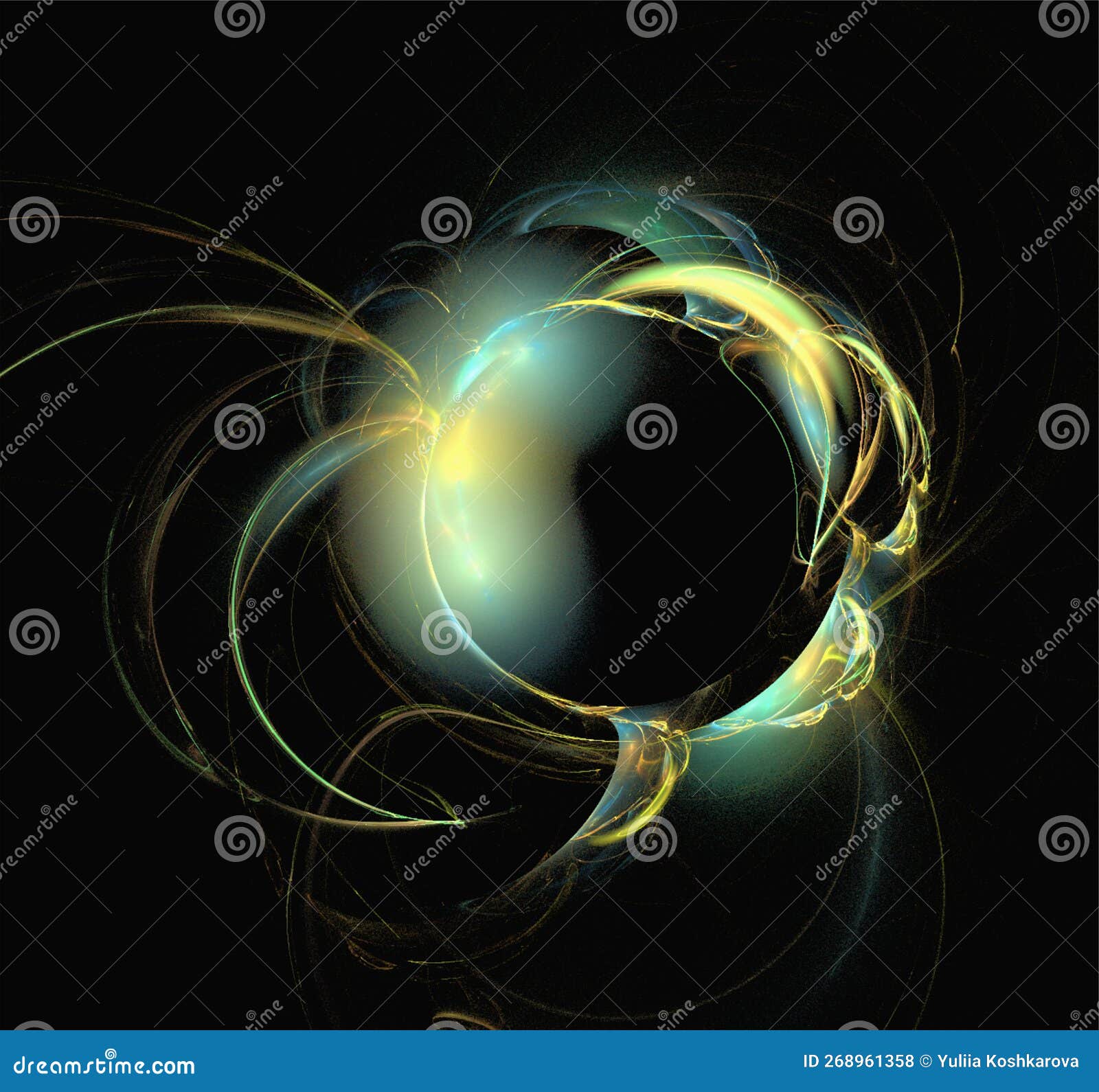 Green Abstract Spherical Linear Pattern on Black Background, Wallpaper ...