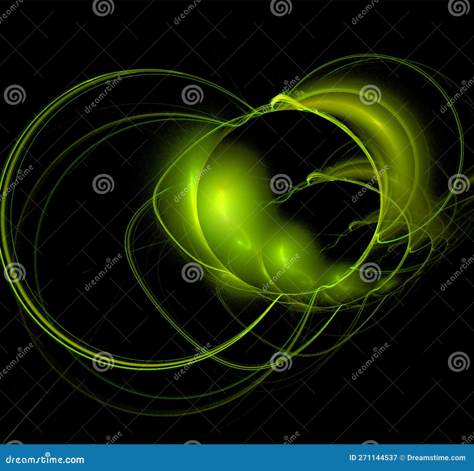 Green Abstract Spherical Linear Pattern on Black Background Stock ...