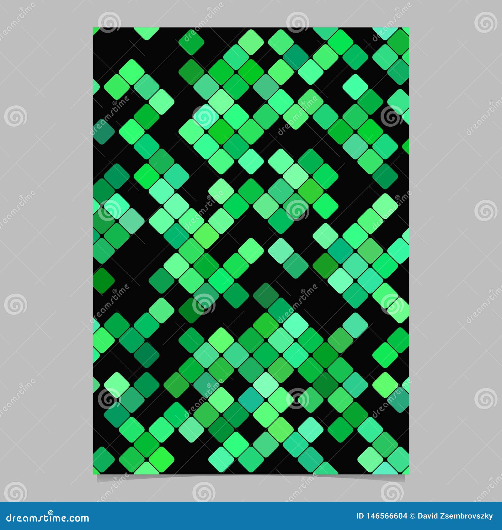 Green Abstract Square Pattern Flyer Template - Vector Page Background Stock Vector ...