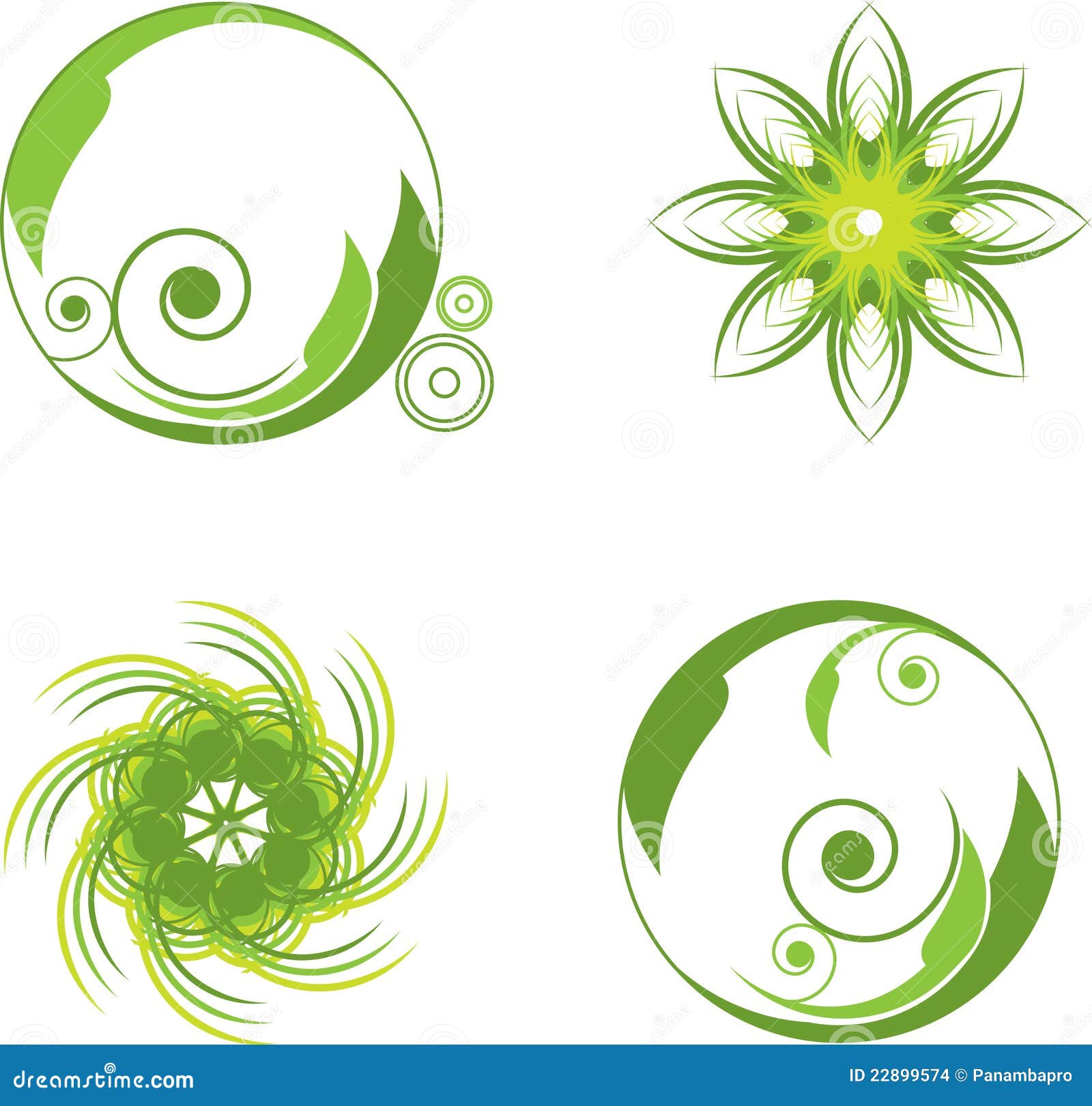 Green abstract symbols stock vector. Illustration of leaf - 22899574