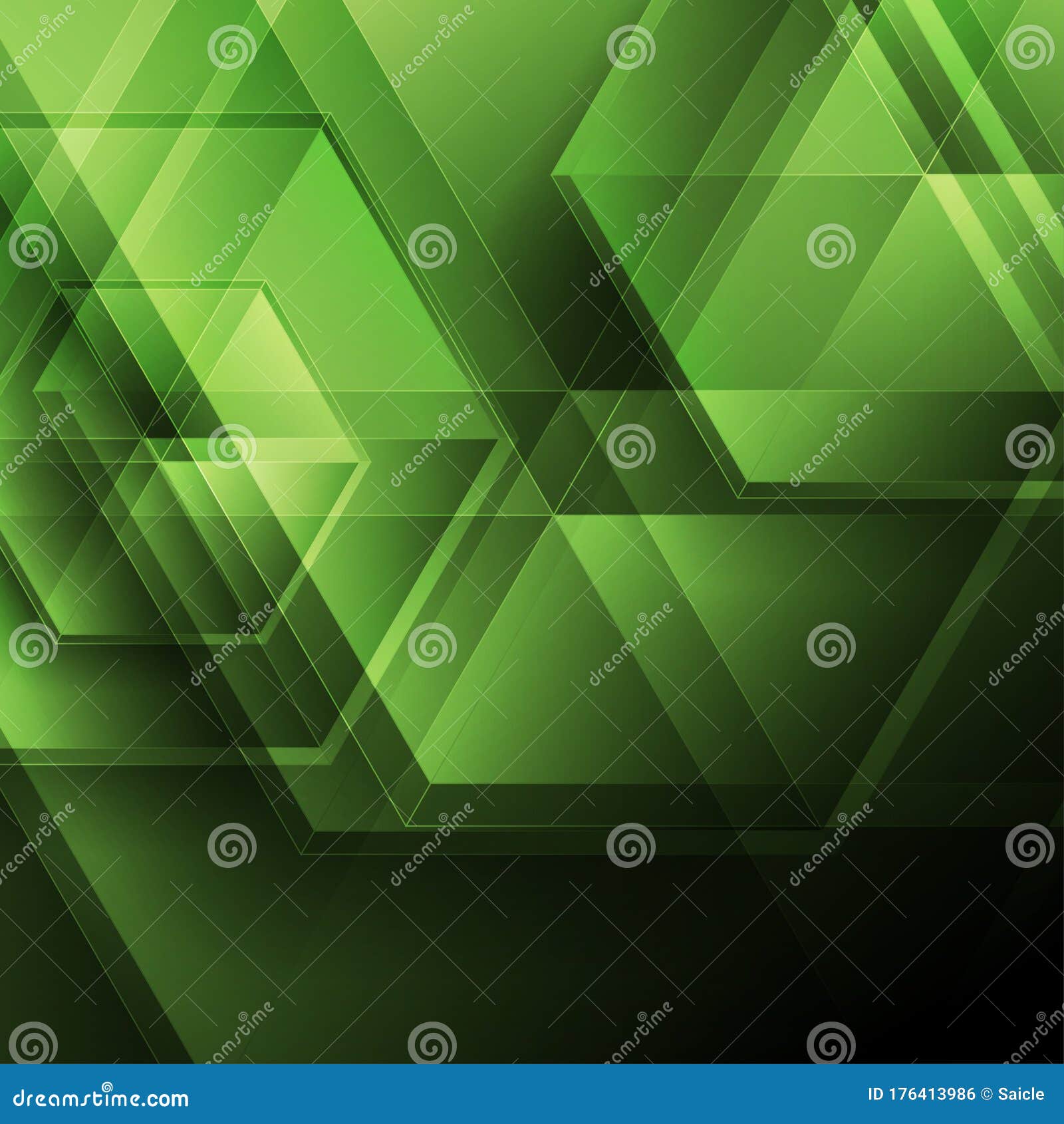 Green Abstract Tech Background with Glossy Polygons Stock Vector ...