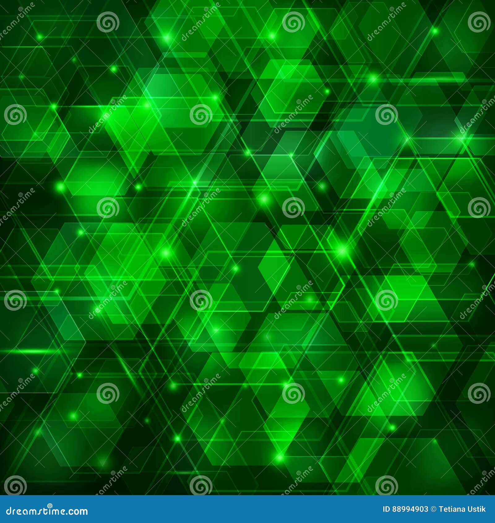 Green Abstract Techno Background Stock Vector - Illustration of green ...