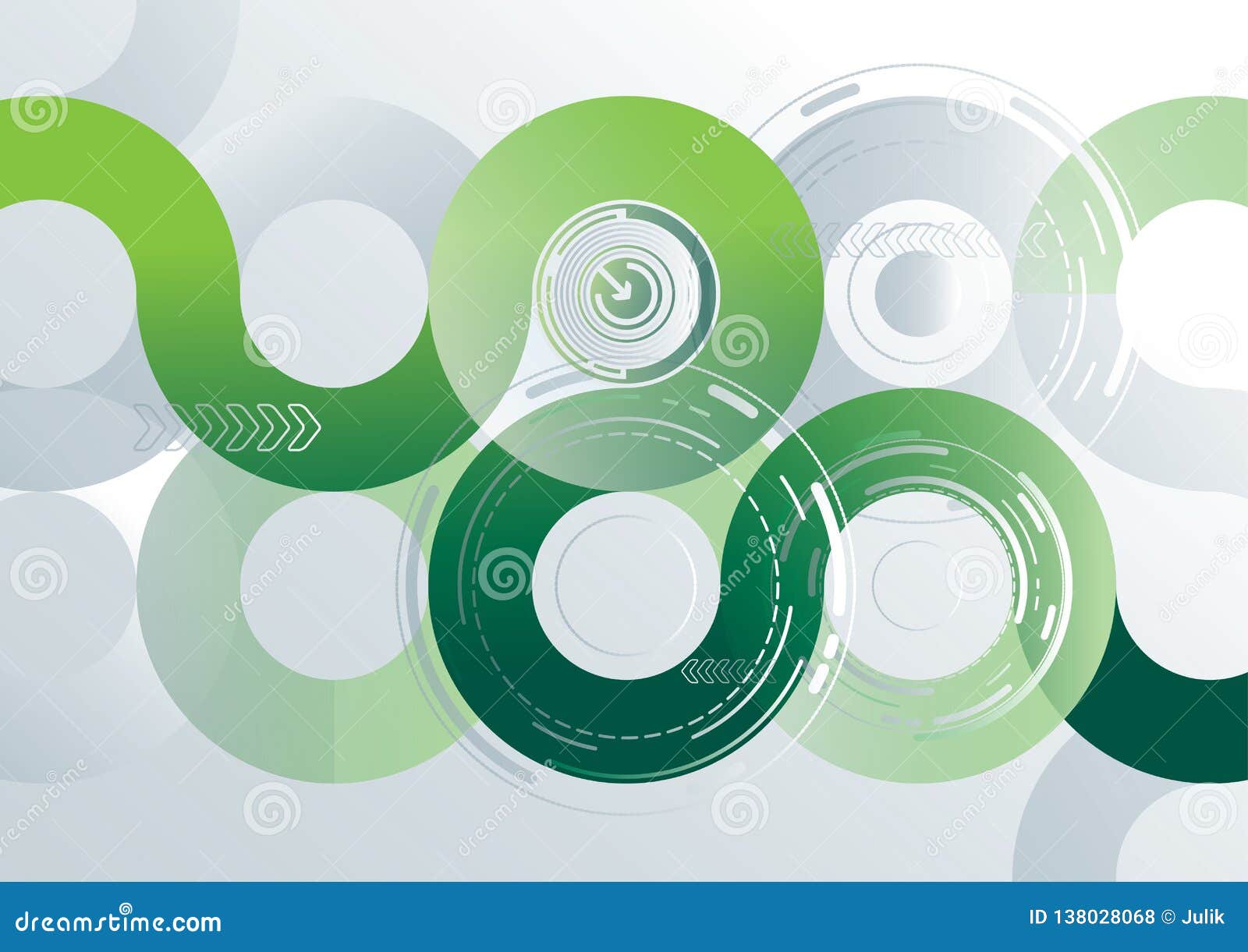 Green Abstract Technology Circles Background Stock Vector ...