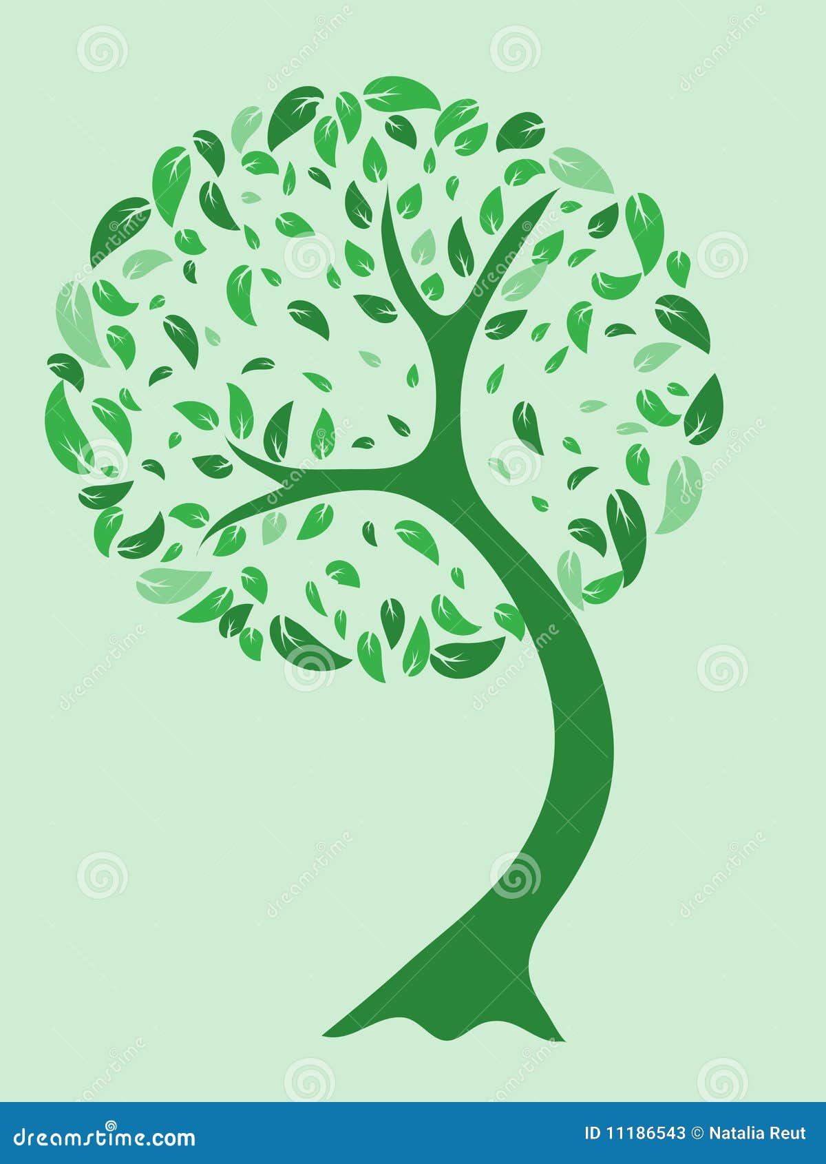 Green abstract tree stock vector. Illustration of paintings - 11186543