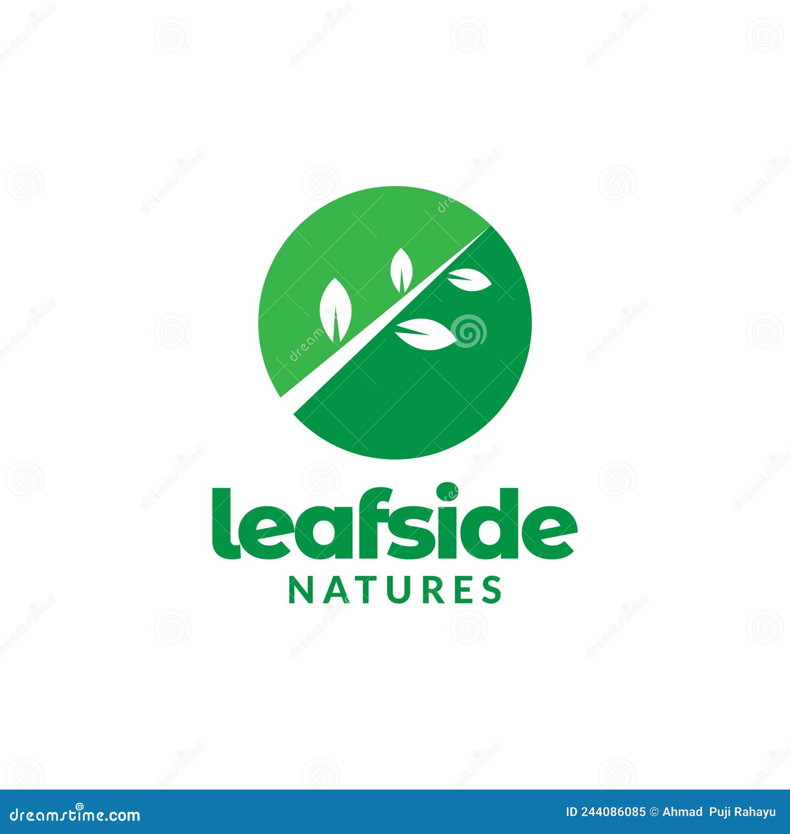 Green Abstract Two Side Leaf Logo Design, Vector Graphic Symbol Icon ...