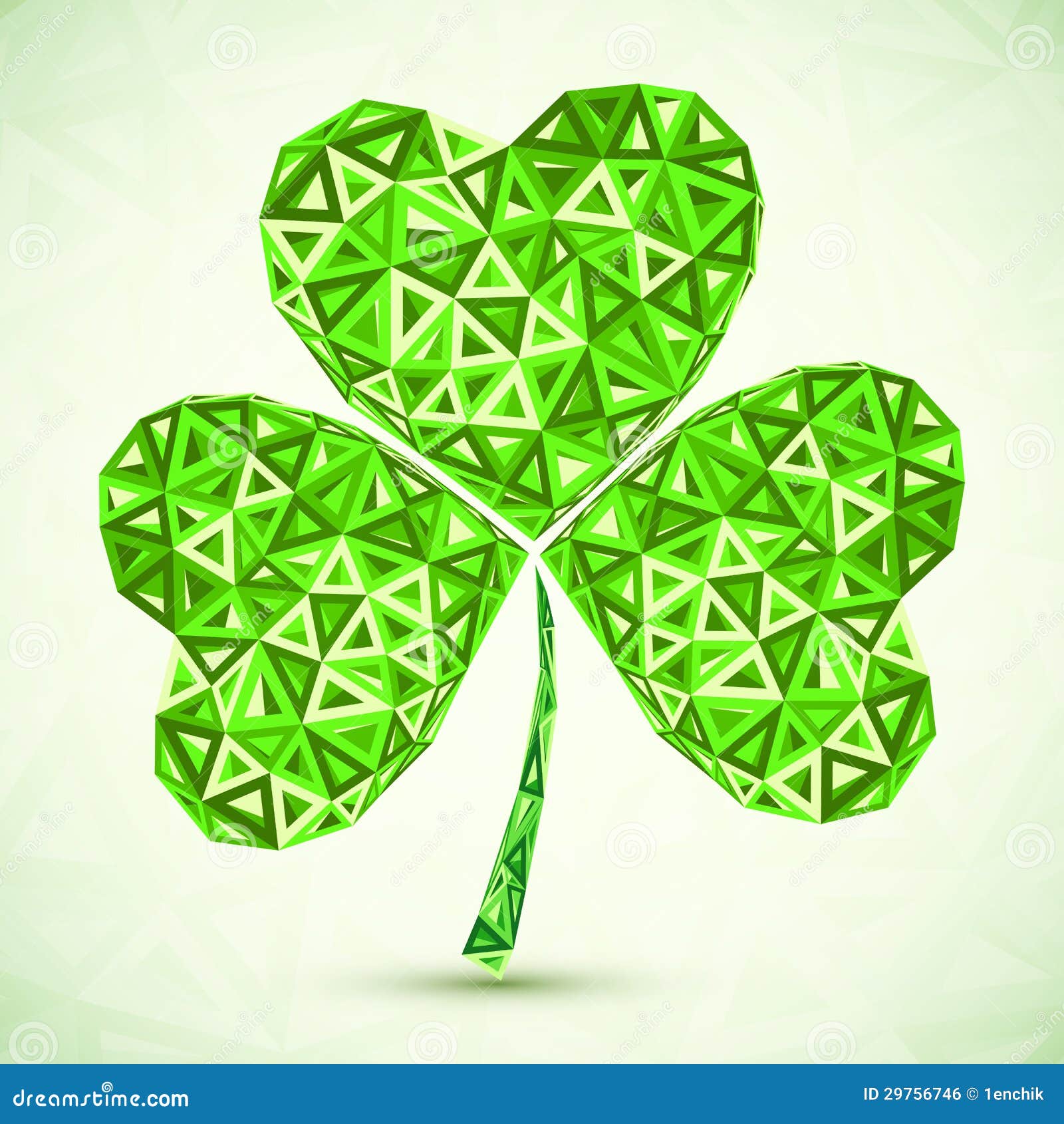 Green Abstract Vector Triangles Clover Stock Vector - Illustration of ...