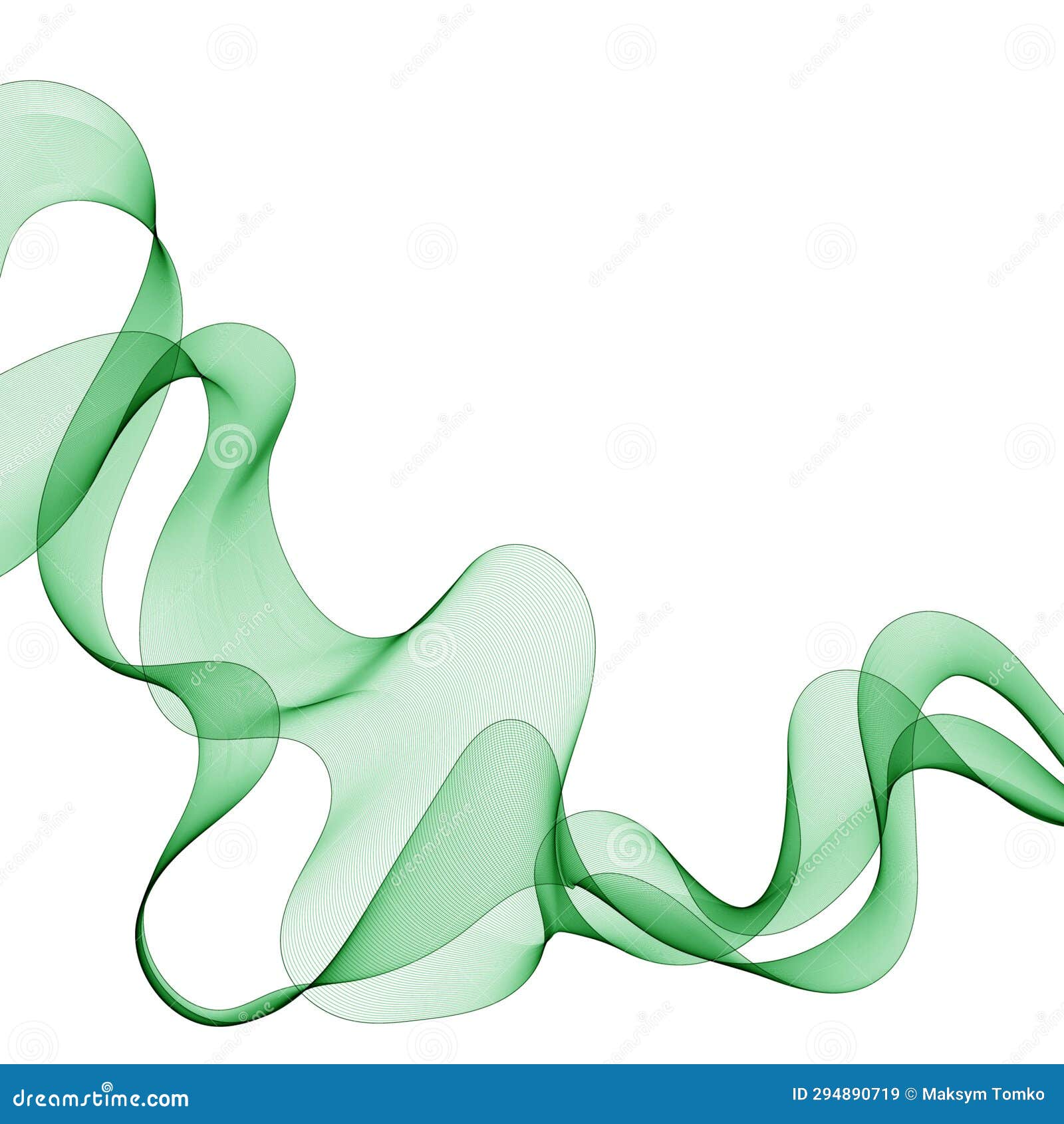 Green Abstract Wave. Vector Curved Lines. Eps 10 Stock Illustration ...