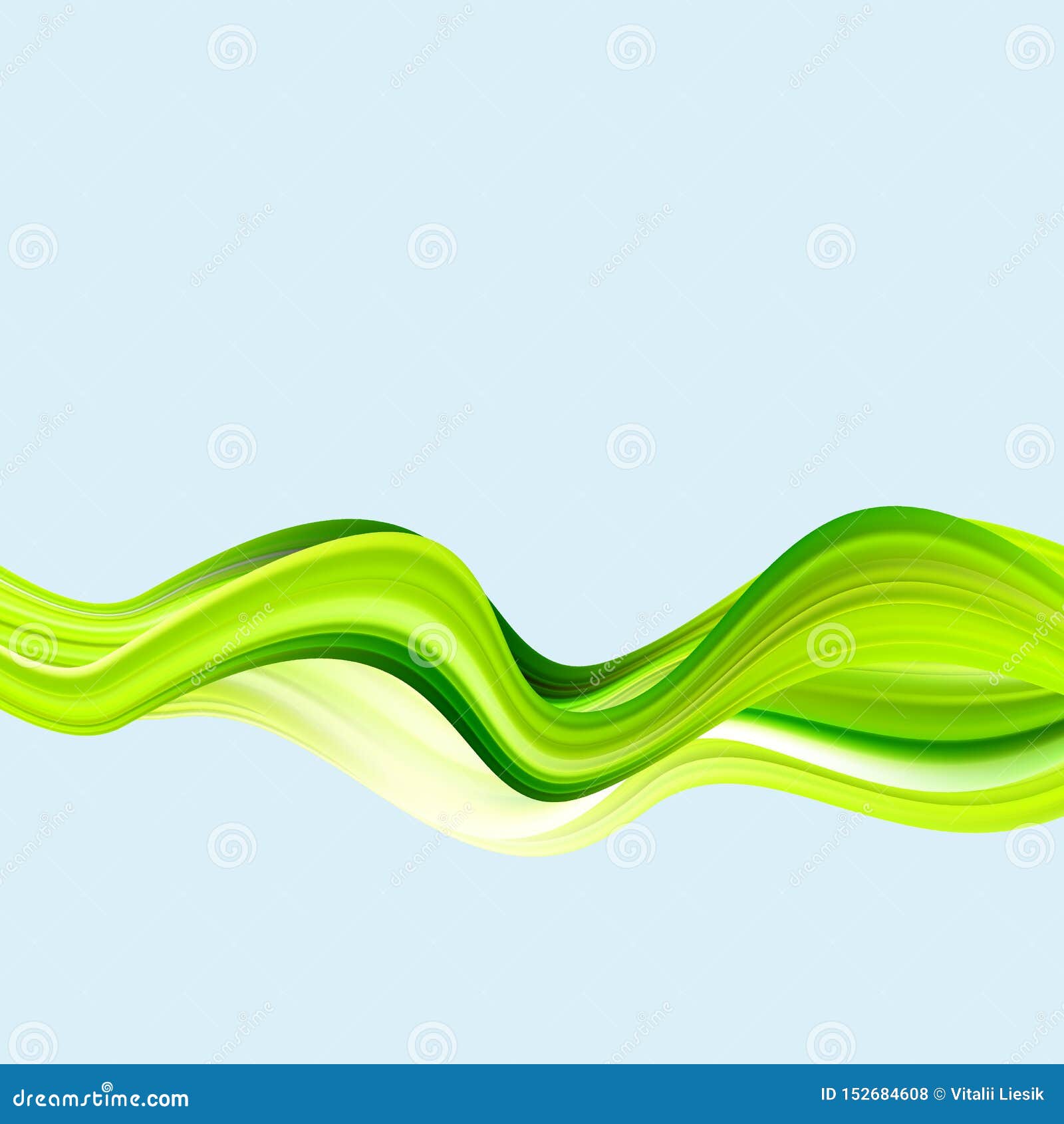 Green Abstract Wavy Background. Acrylic Paint Flow Wave Stock Vector ...