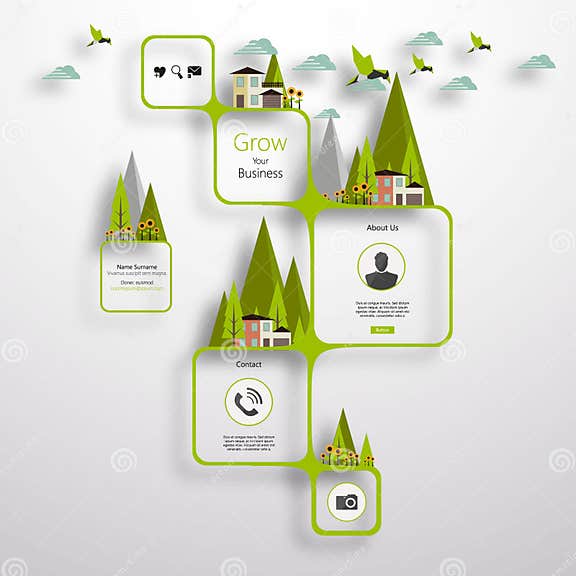 Green abstract web design stock vector. Illustration of business - 38338405