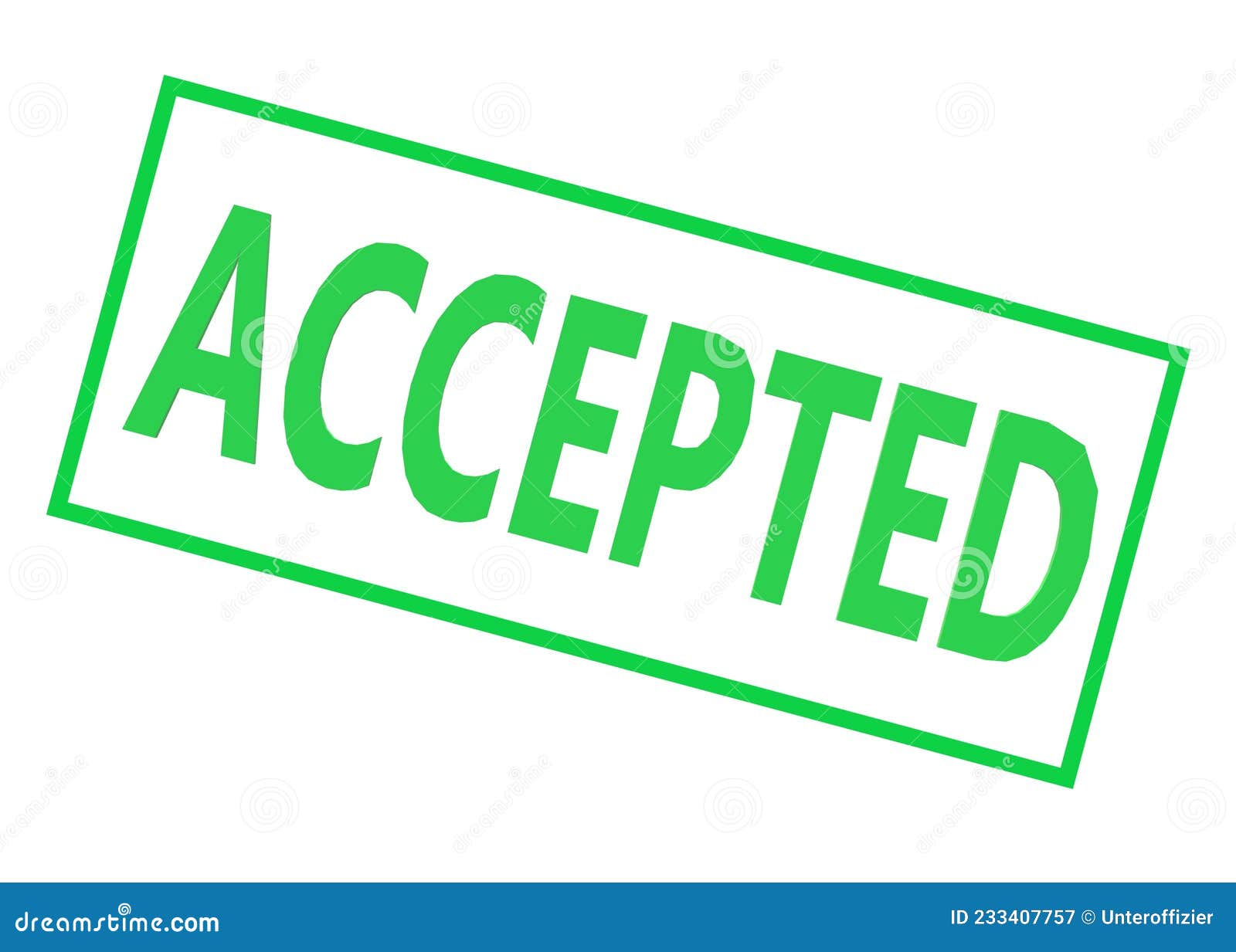 A Green Accepted Inked Stamp Impression Marking Against a White ...