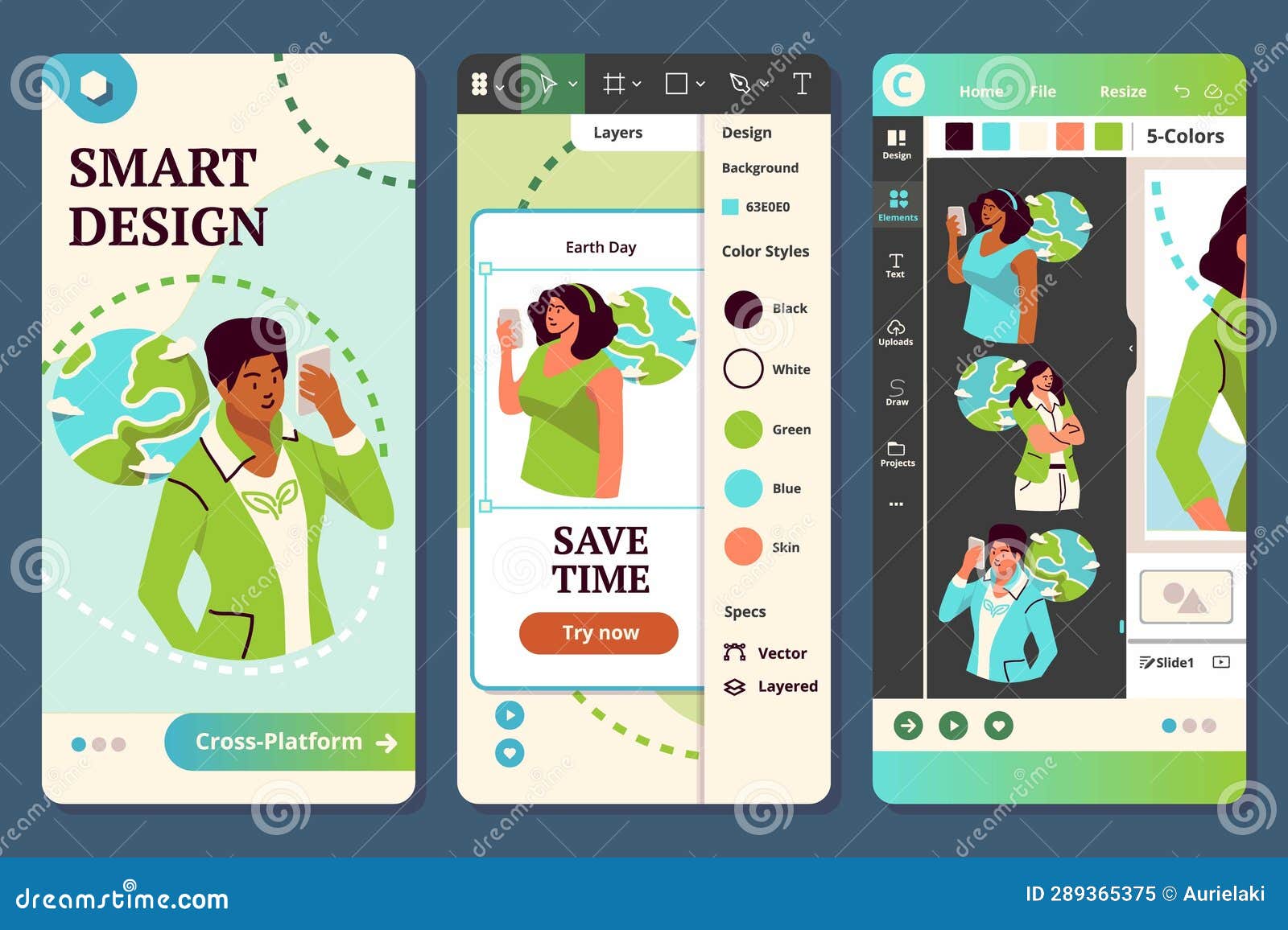 Green Technology Figma Bundle. Set of Character Situations of Young ...