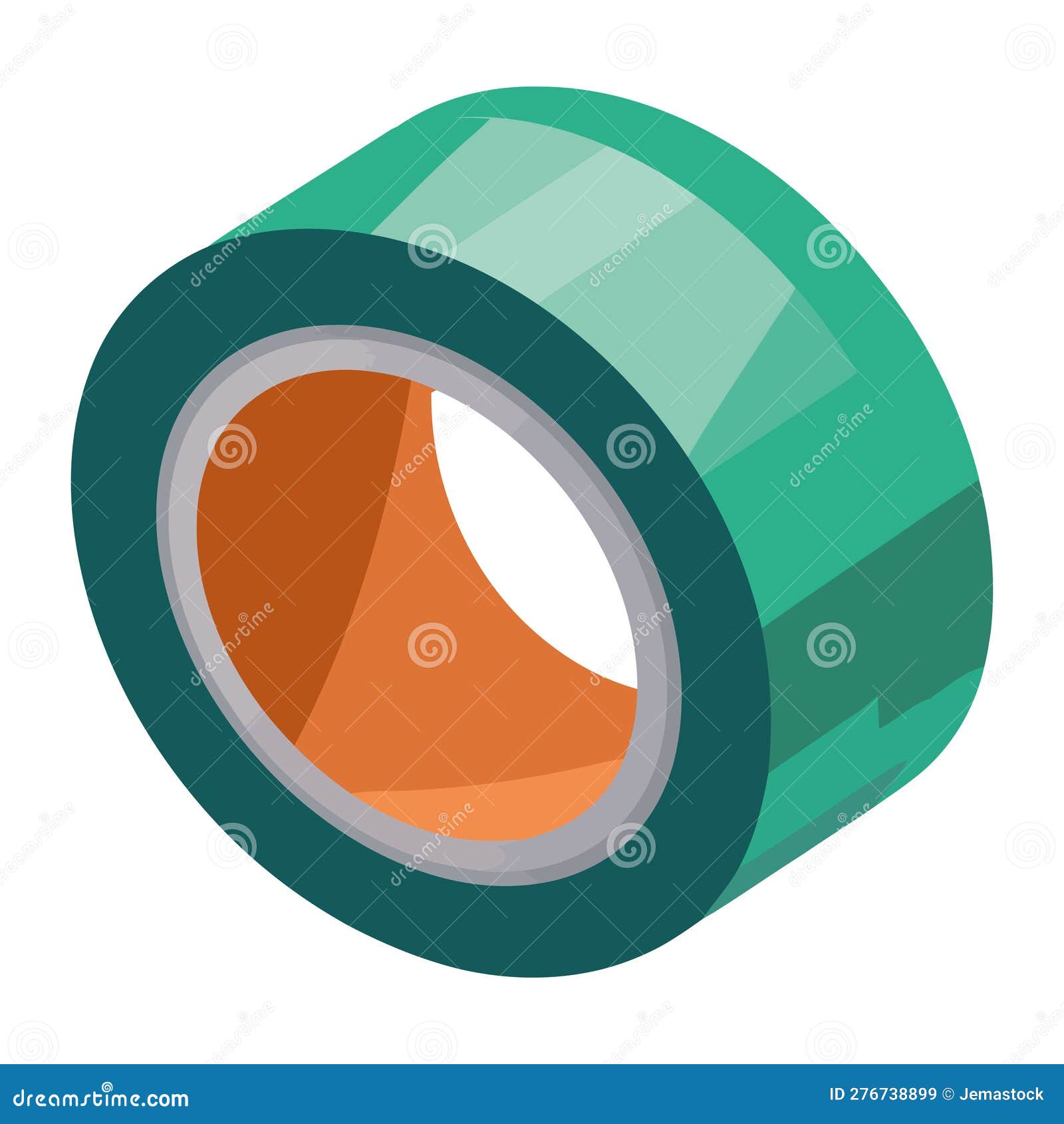 Green adhesive tape roll stock vector. Illustration of scotch - 276738899