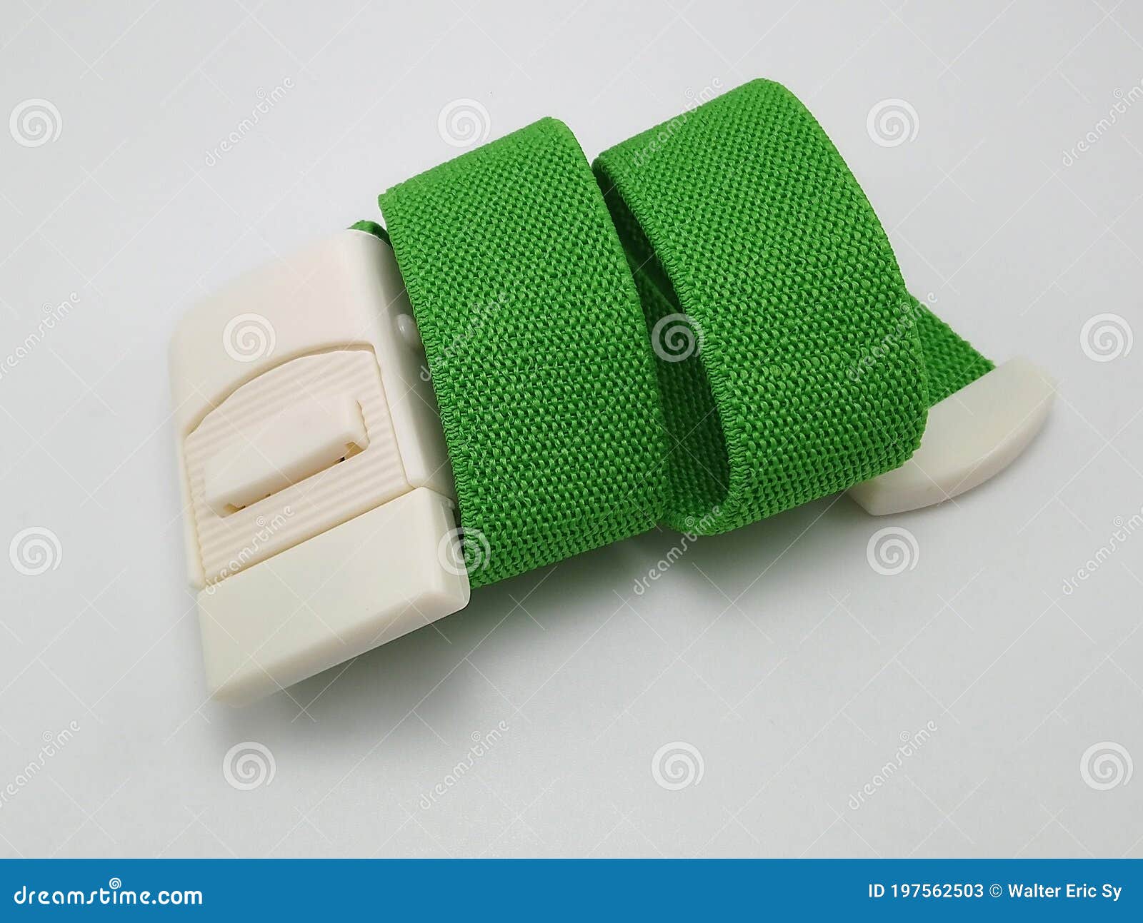 Green Adjustable and Stretchable Fabric Belt Use To Fasten Things Stock ...