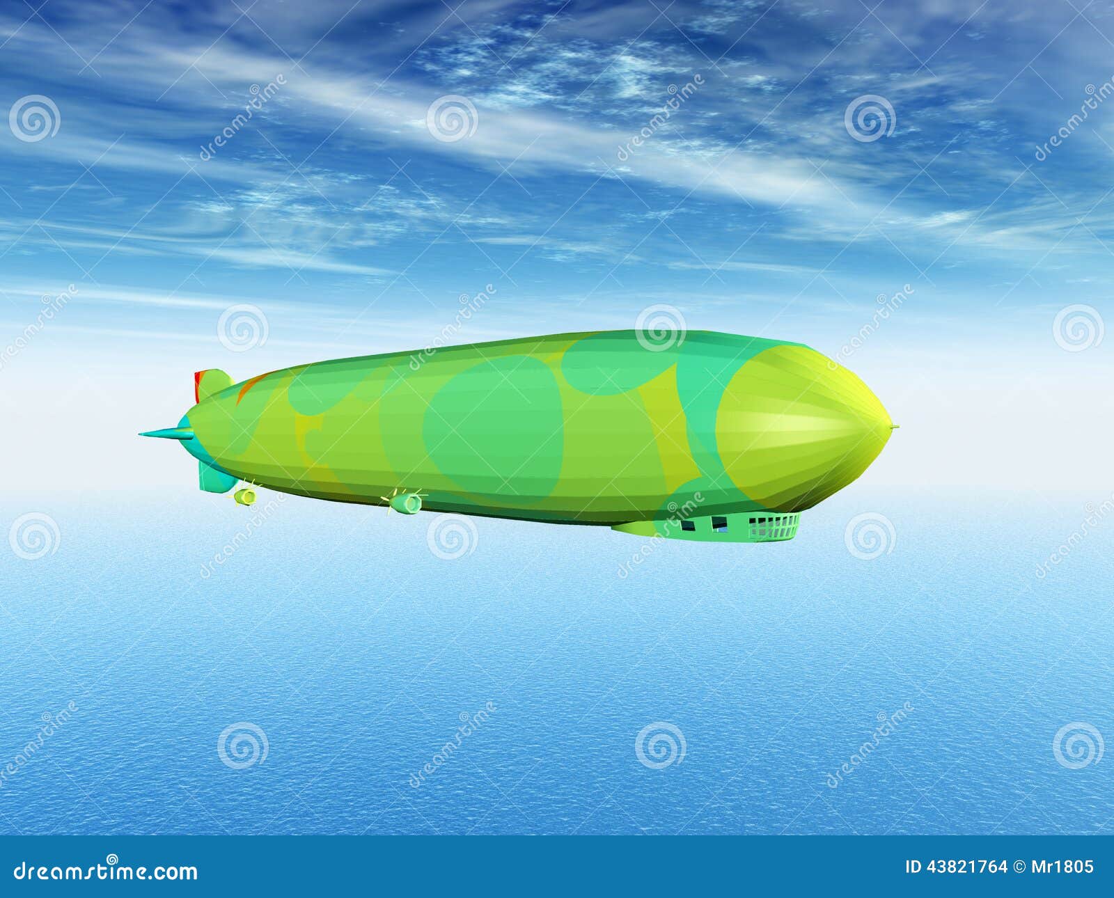 Green Zeppelin. Drawing Worksheet. Vector Illustration | CartoonDealer ...