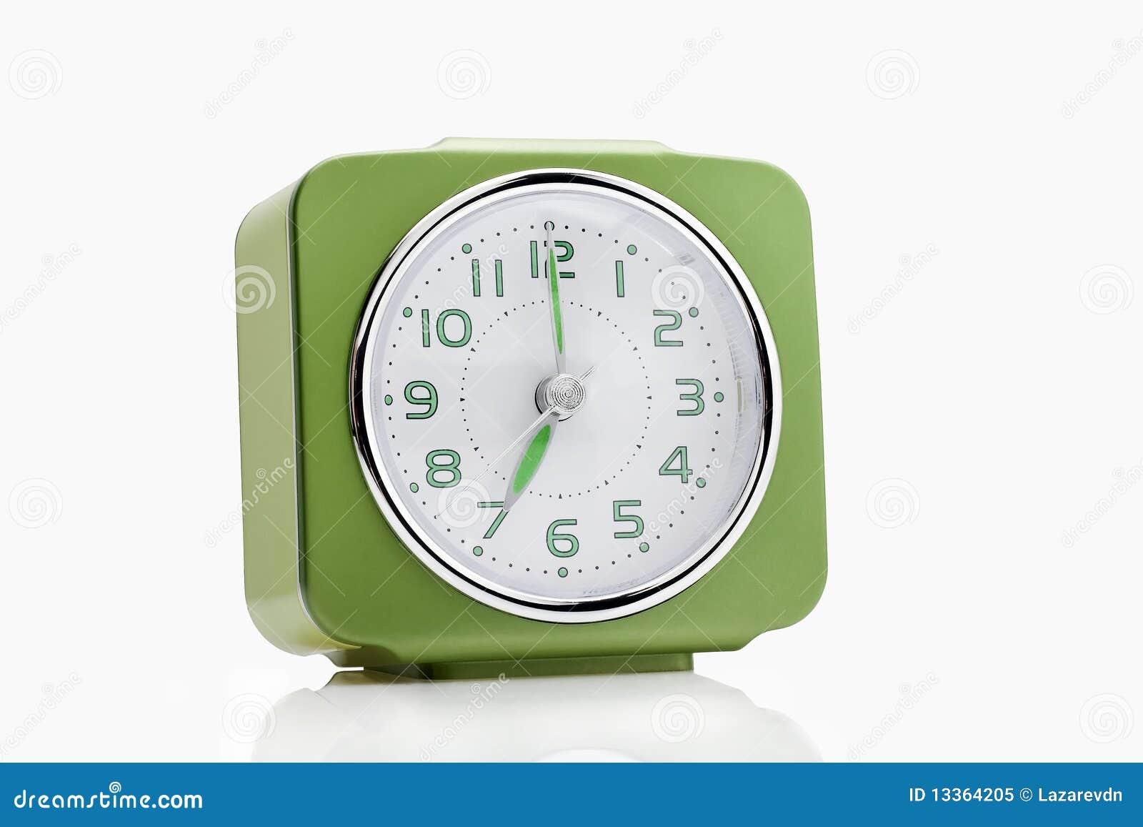 Green alarm clock stock image. Image of number, shape - 13364205
