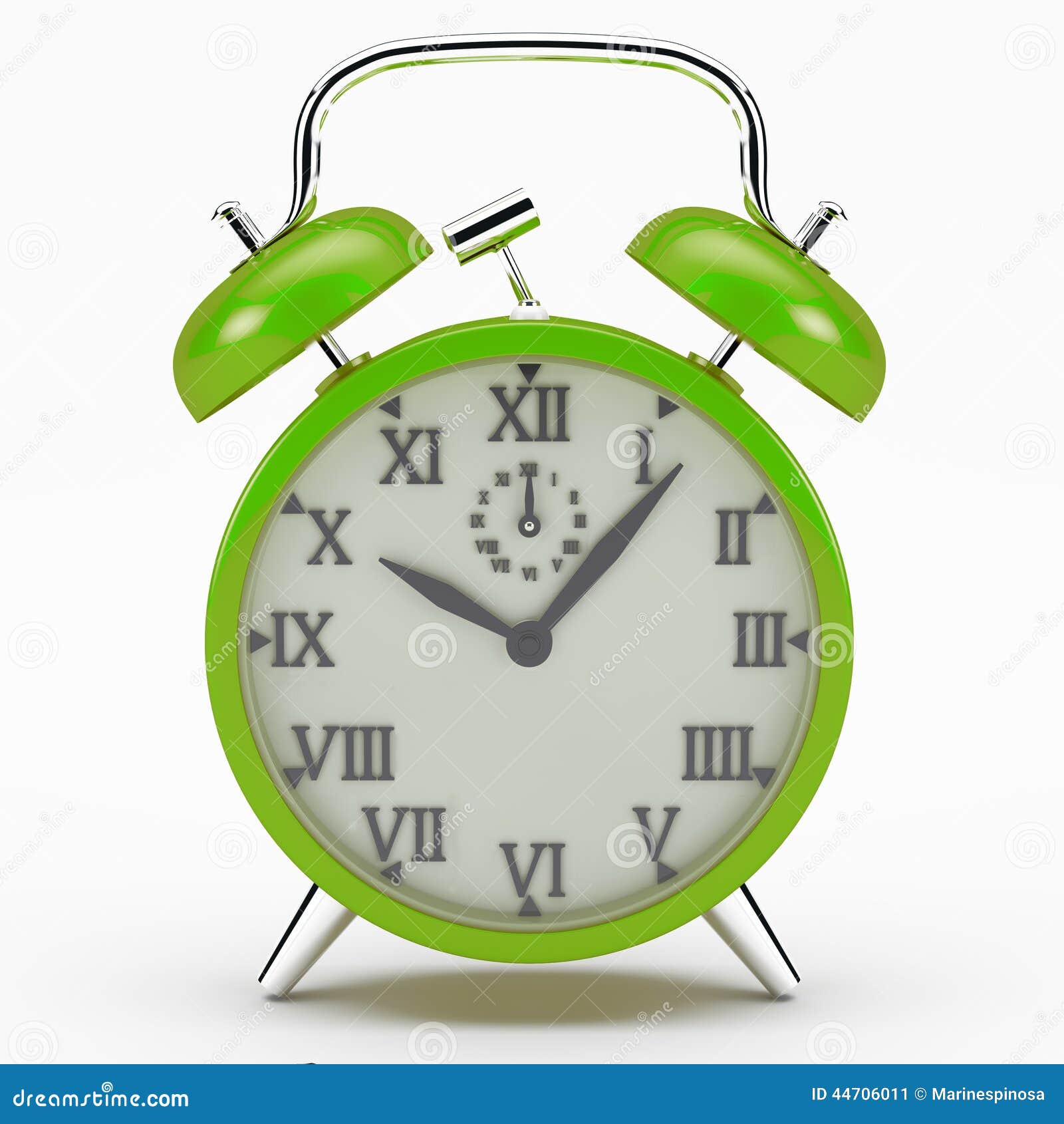 Green alarm clock stock illustration. Illustration of metallic - 44706011