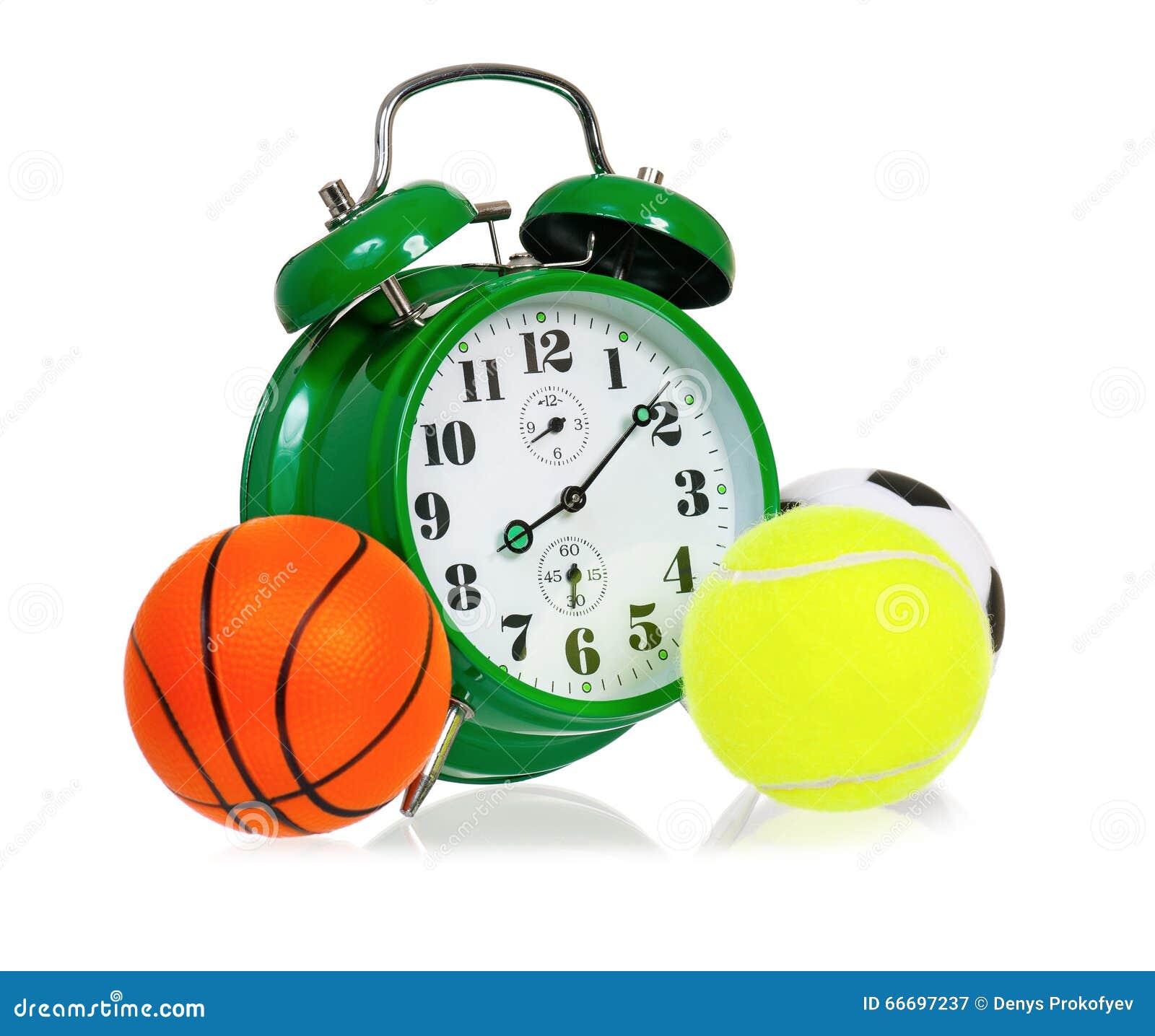 Green Alarm Clock with Small Balls Stock Image - Image of minute ...