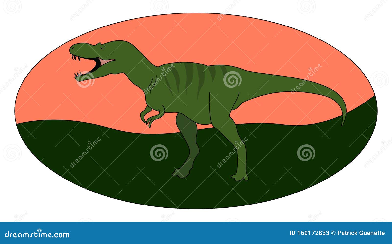 Green Albertosaurus, Illustration, Vector Stock Vector - Illustration ...